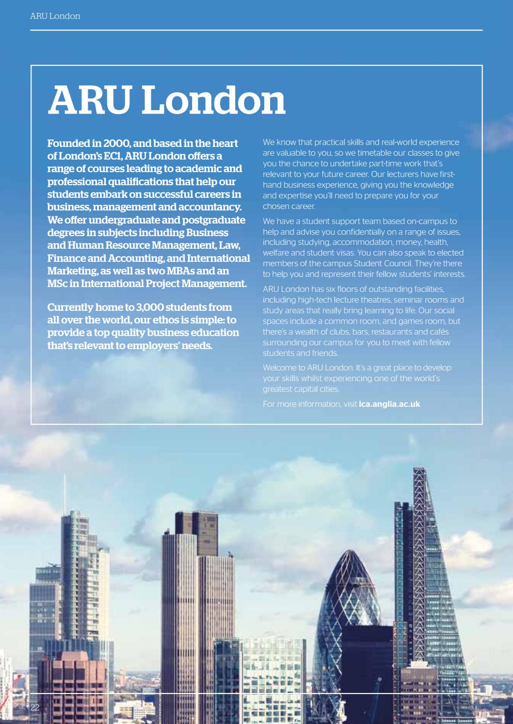 ARU UG prospectus 2018 19 by angliaruskin - Issuu