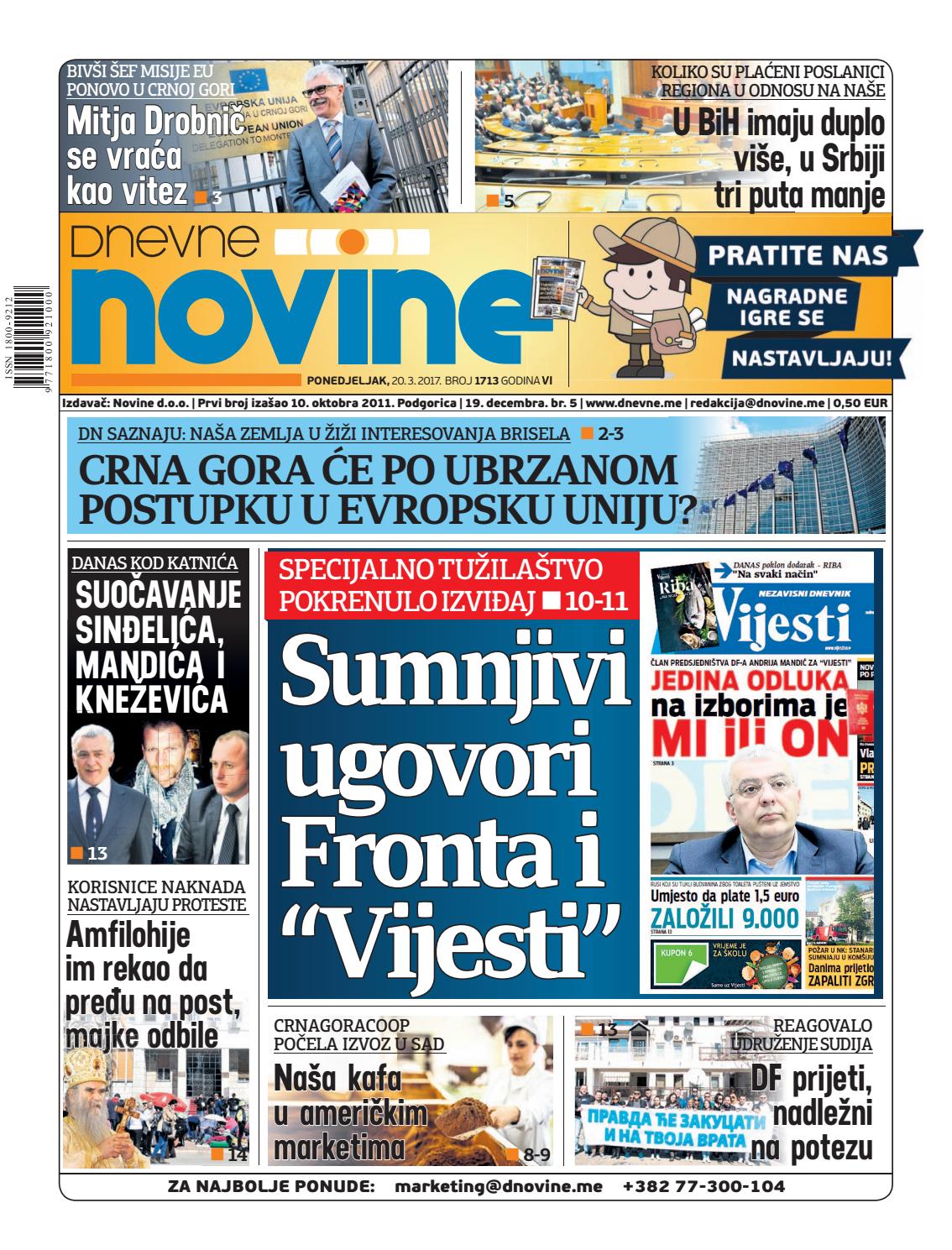 Dnevne novine 20. mart 2017. by Dnevne Novine - Issuu