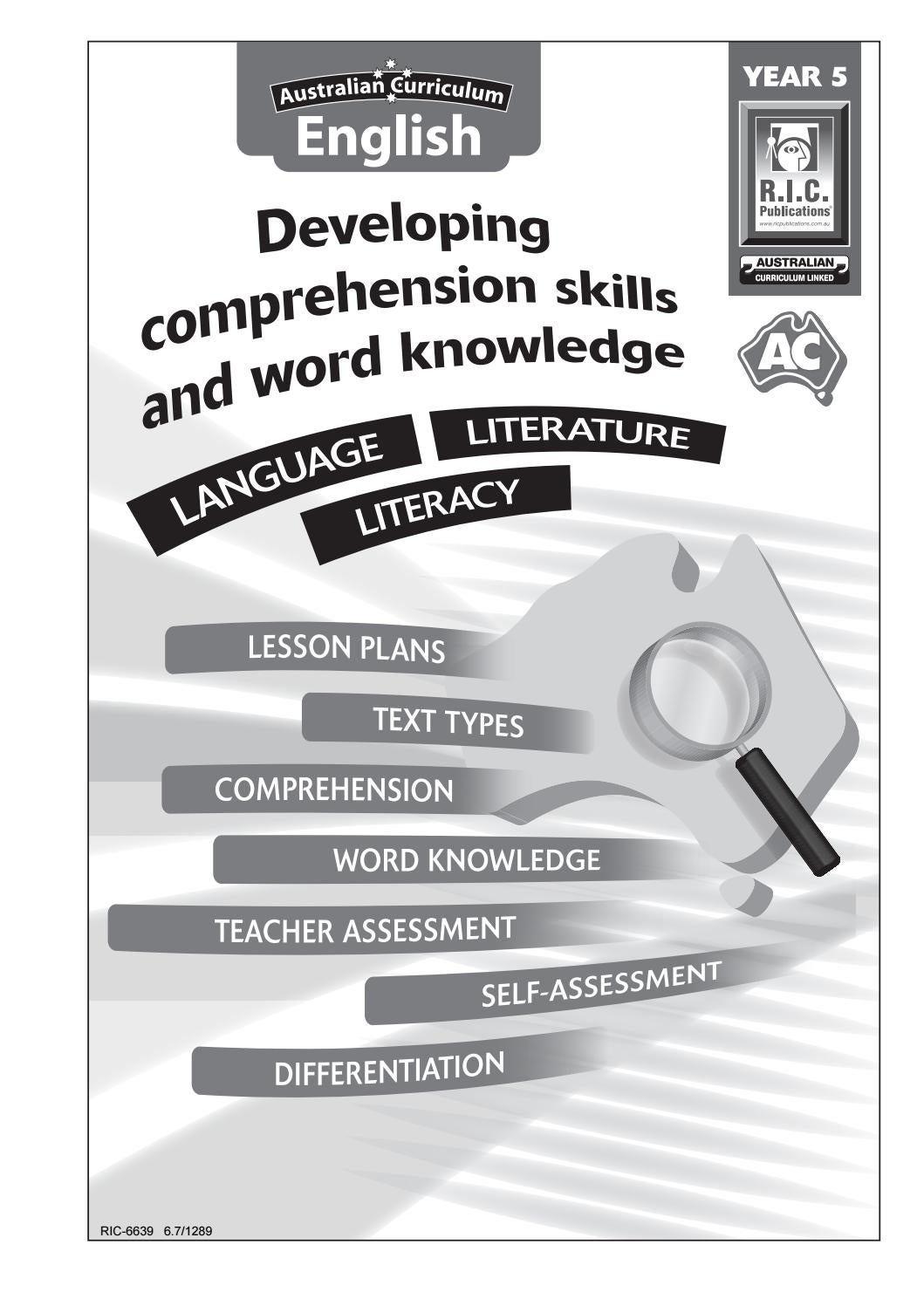 Australian Curriculum English - Developing Comprehension Skills and ...