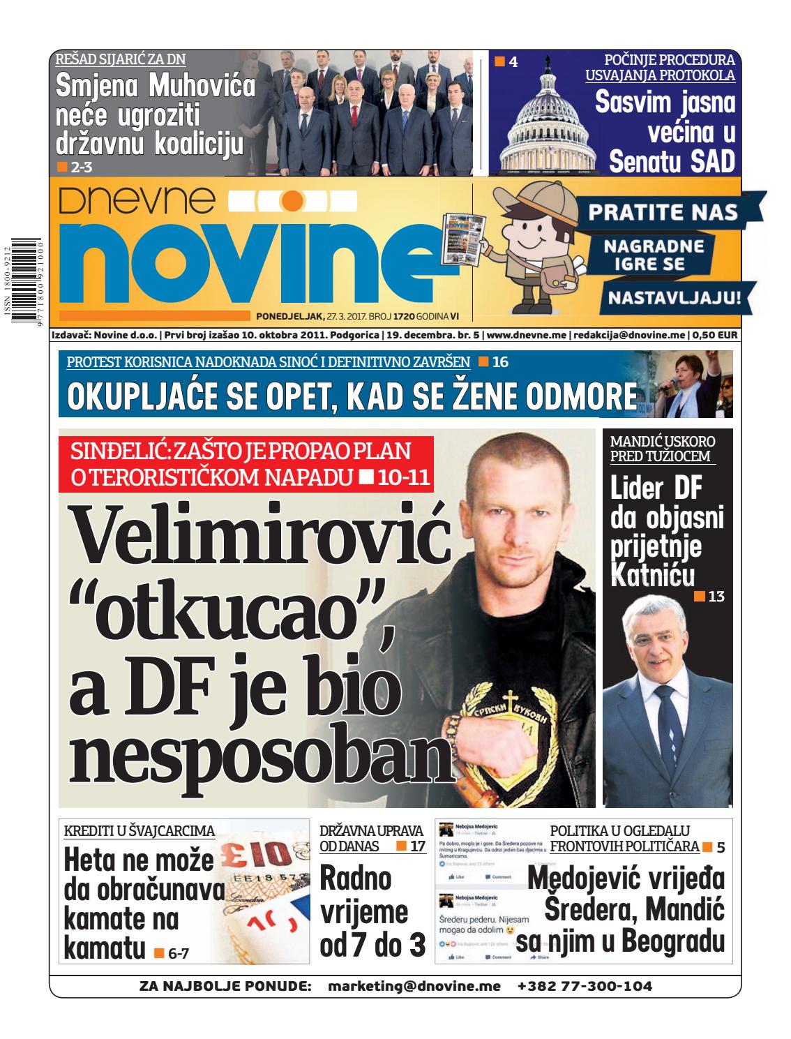 Dnevne novine 27. mart 2017. by Dnevne Novine - Issuu