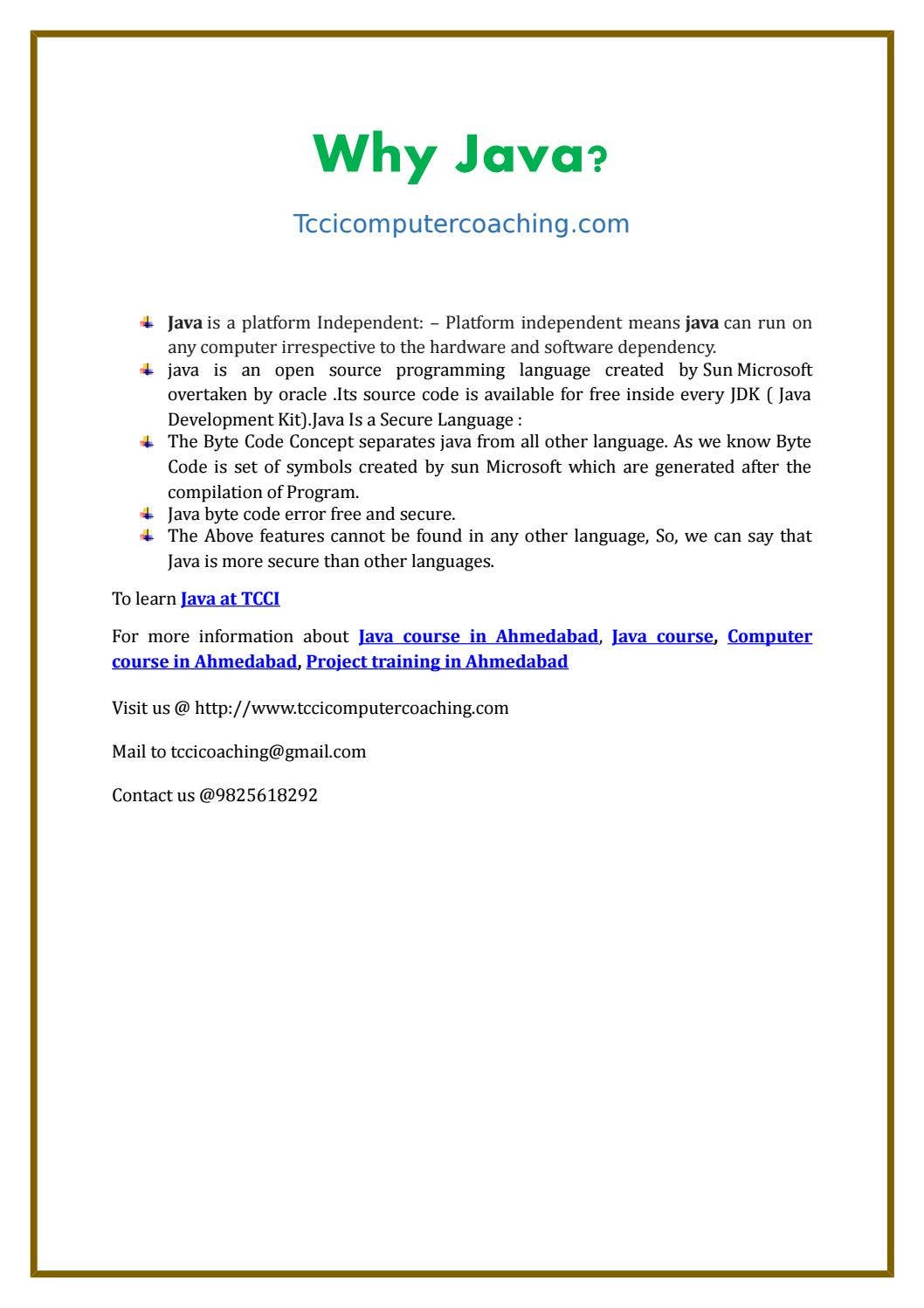 Why java tccicomputercoaching com by Rosario Riley - Issuu