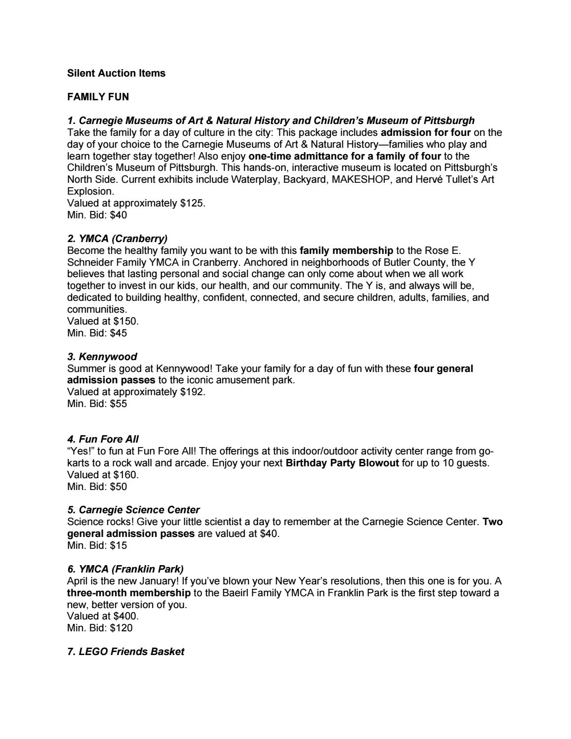 2017 Gala auction items list by Eden Christian Academy - Issuu