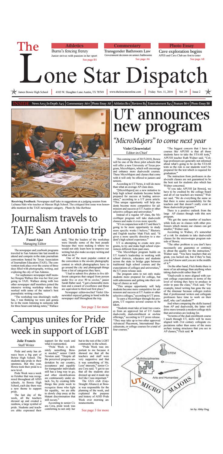 The Lone Star Dispatch, Vol. 29, Issue #2, 11.11.16 by The Dispatch - Issuu