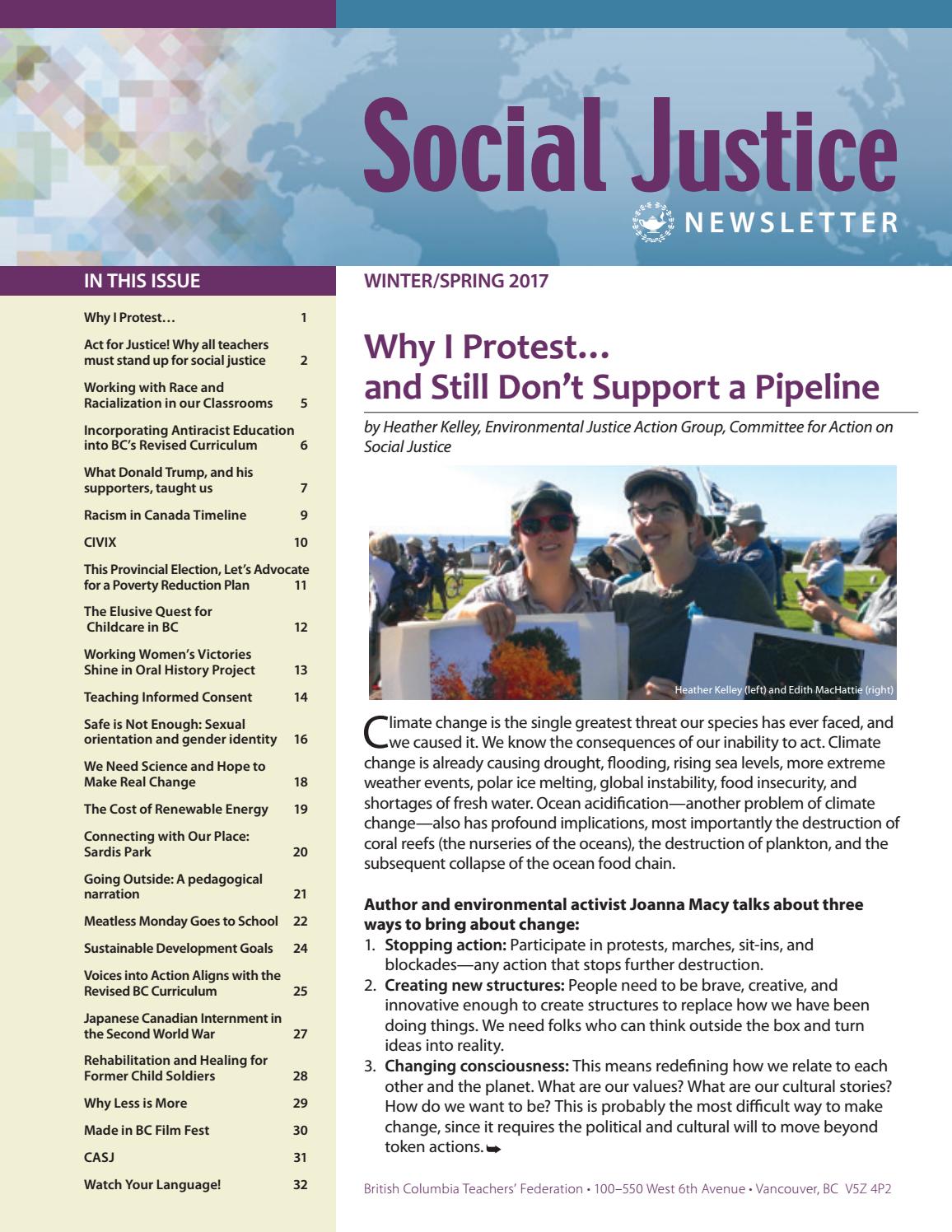 Social Justice Newsletter, Winter/Spring 2017 by BC Teachers ...