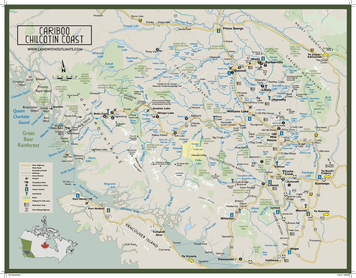 Cccta 2017mapfrontrevised, by Cariboo Chilcotin Coast_British Columbia ...