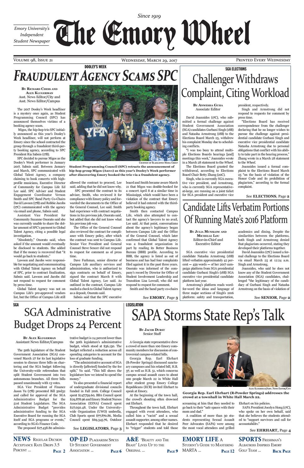 March 29, 2017 by The Emory Wheel - Issuu