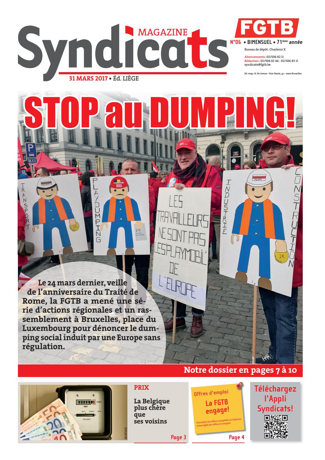 Syndicats FGTB n°6 - 2017 by FGTB - Issuu