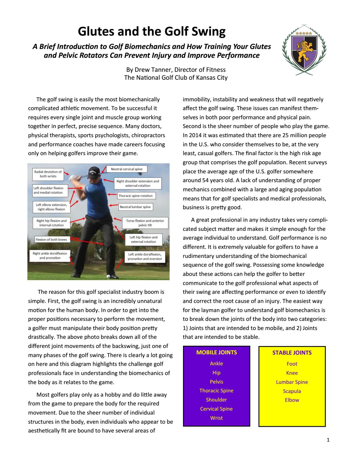 Hip and Pelvic Power by Drew Tanner, The National Golf Club by Loch ...