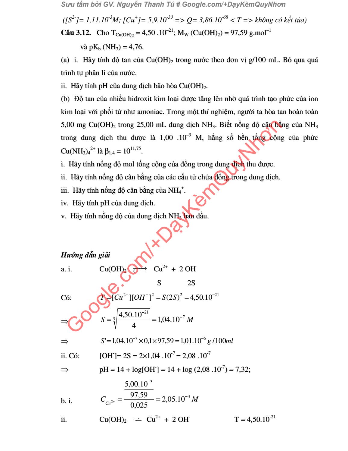 BÀi TẬp HÓa PhÂn TÍch BẬc ĐẠi HỌc CÓ LỜi GiẢi DÙng Ôn Thi HỌc PhẦn By