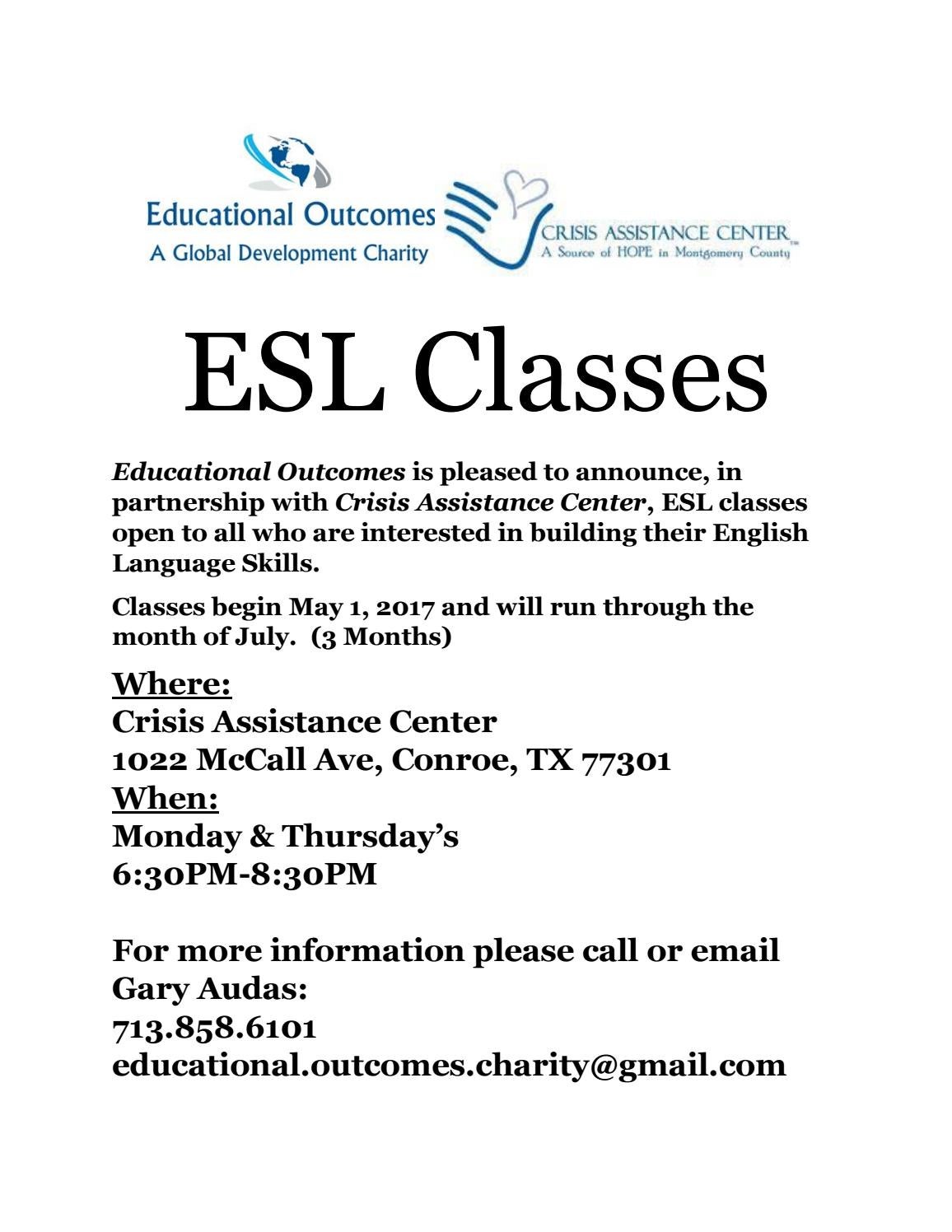 ESL Class Flyer by Educational Outcomes - Issuu