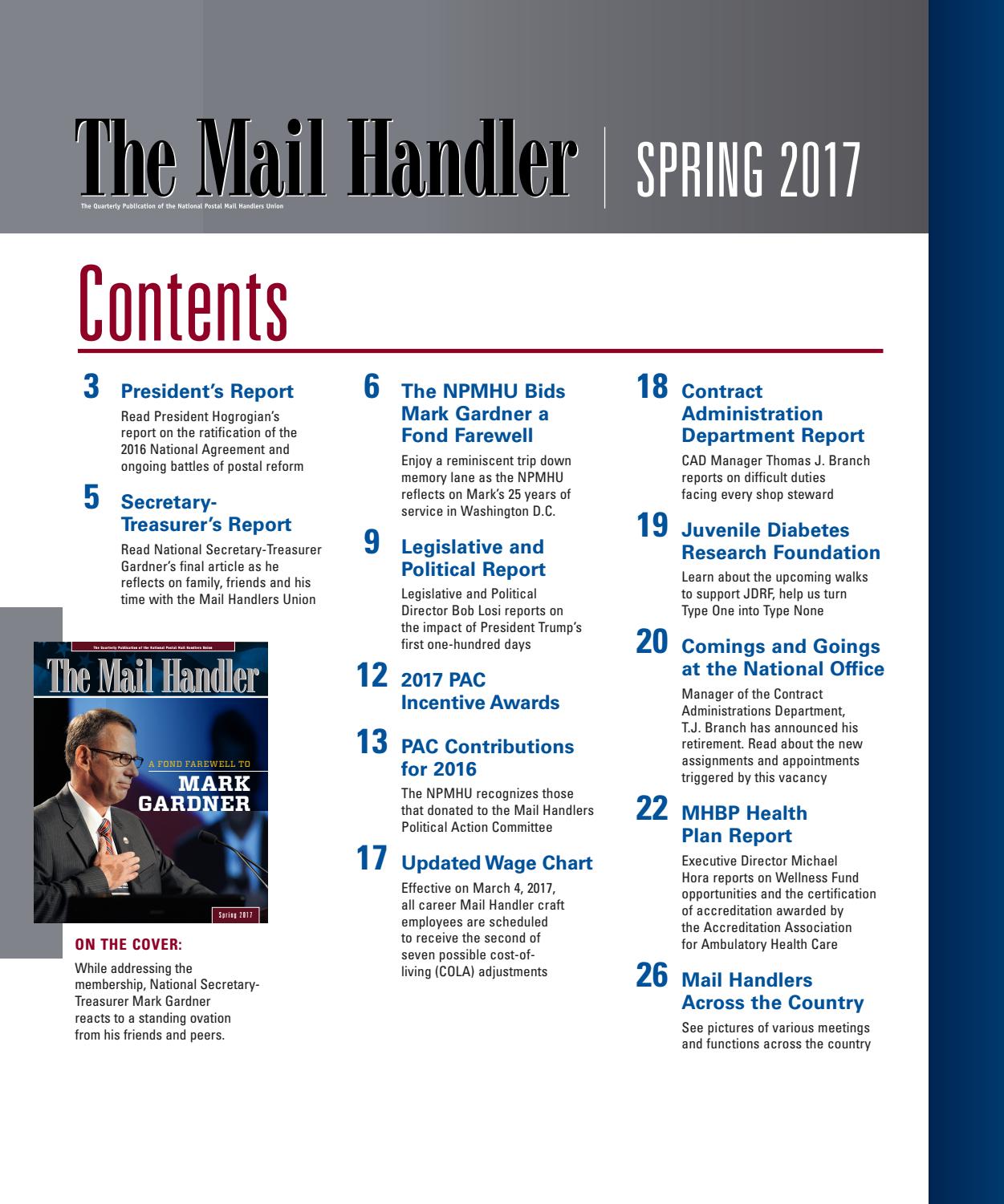 The Mail Handler magazine Spring 2017 by National Postal Mail Handlers ...