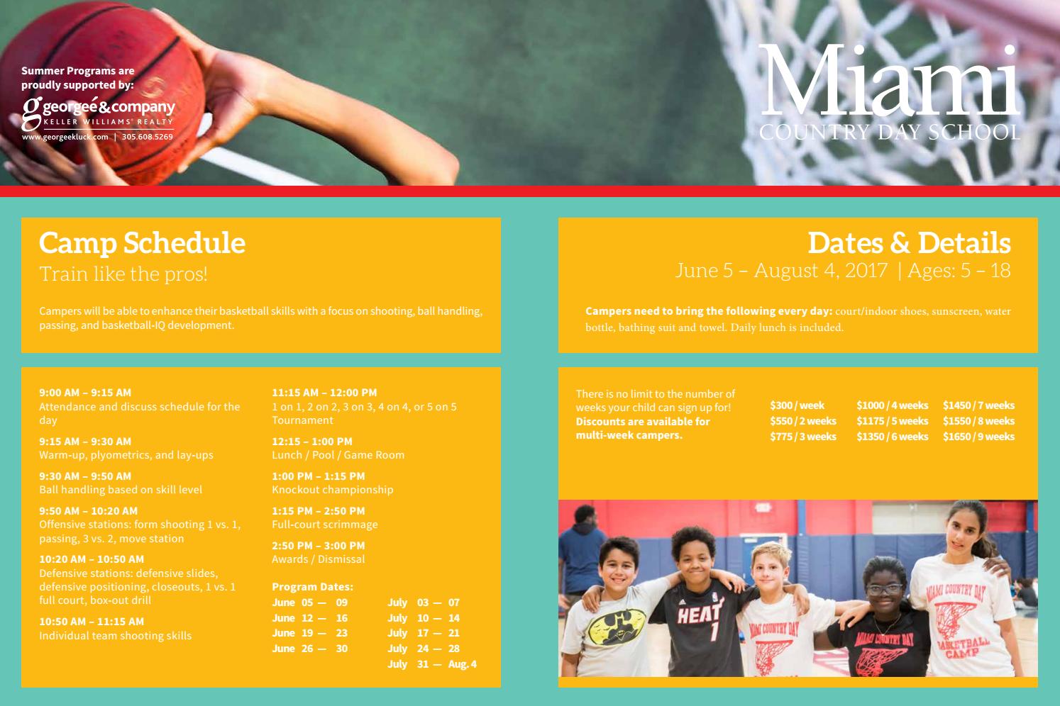 2017 Basketball Camp Brochure by Miami Country Day School - Issuu