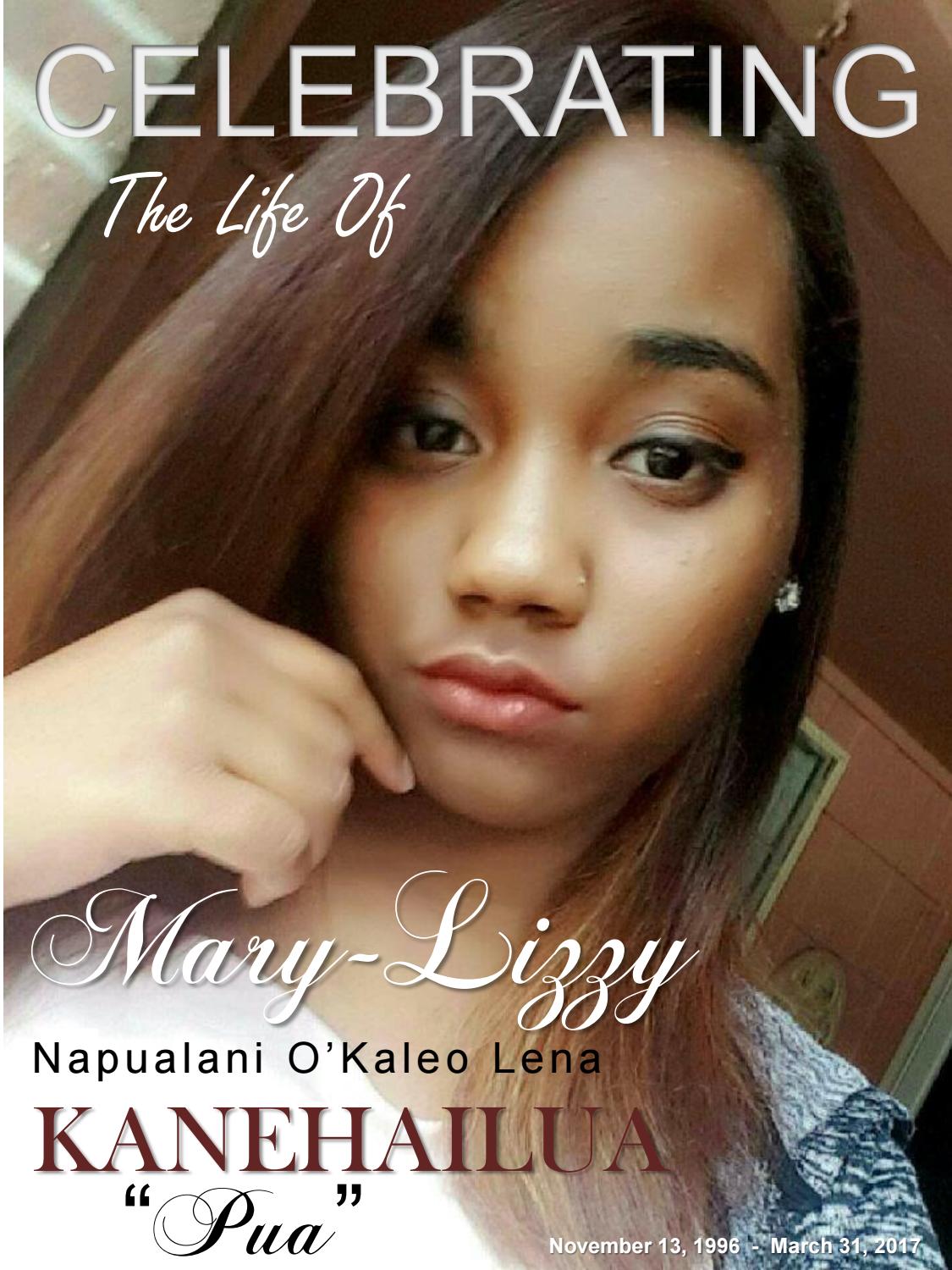 Mary Lizzy Kanehailua by Our Celebrations of Life - Issuu