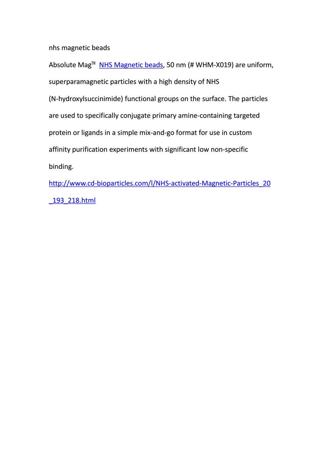 Nhs magnetic beads by Creative Diagnostics - Issuu