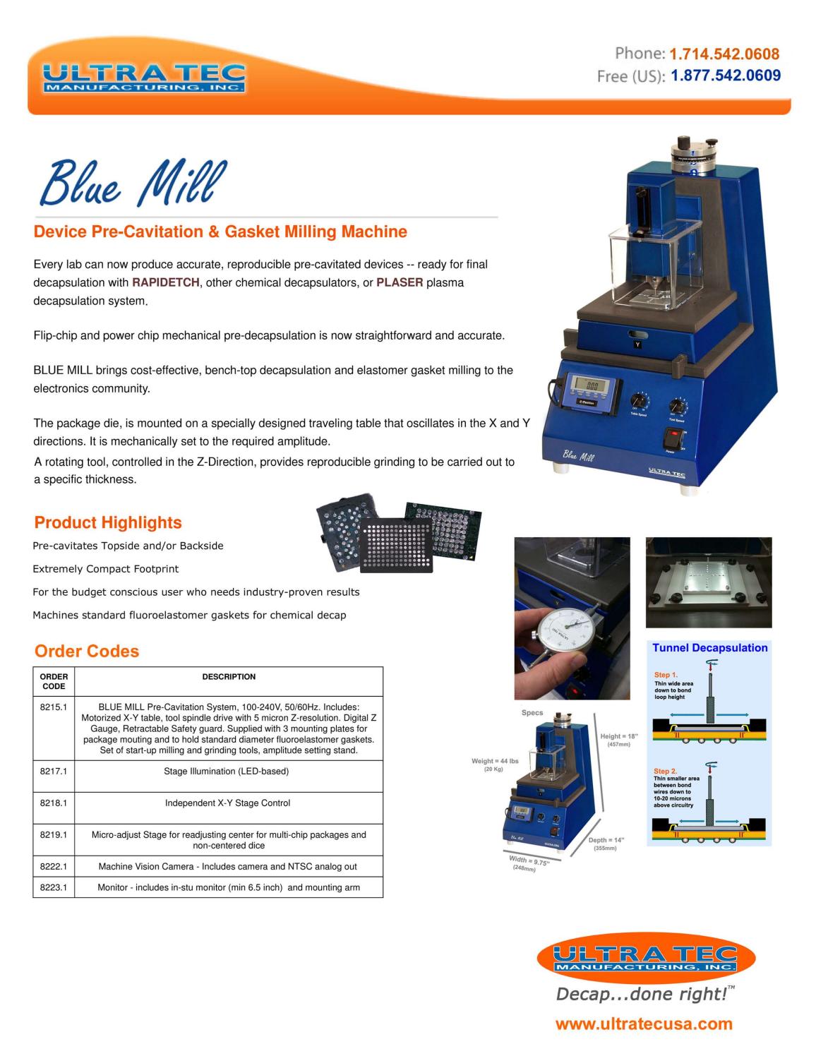 Blue Mill - Chip-off Machine by ULTRA TEC - Issuu