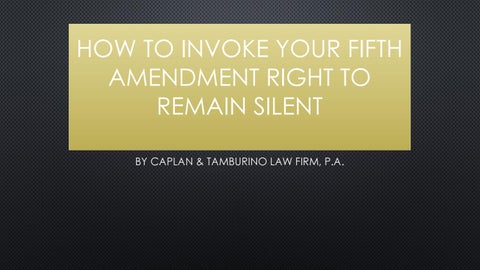 How To Invoke Your Fifth Amendment Right by Allan - Issuu