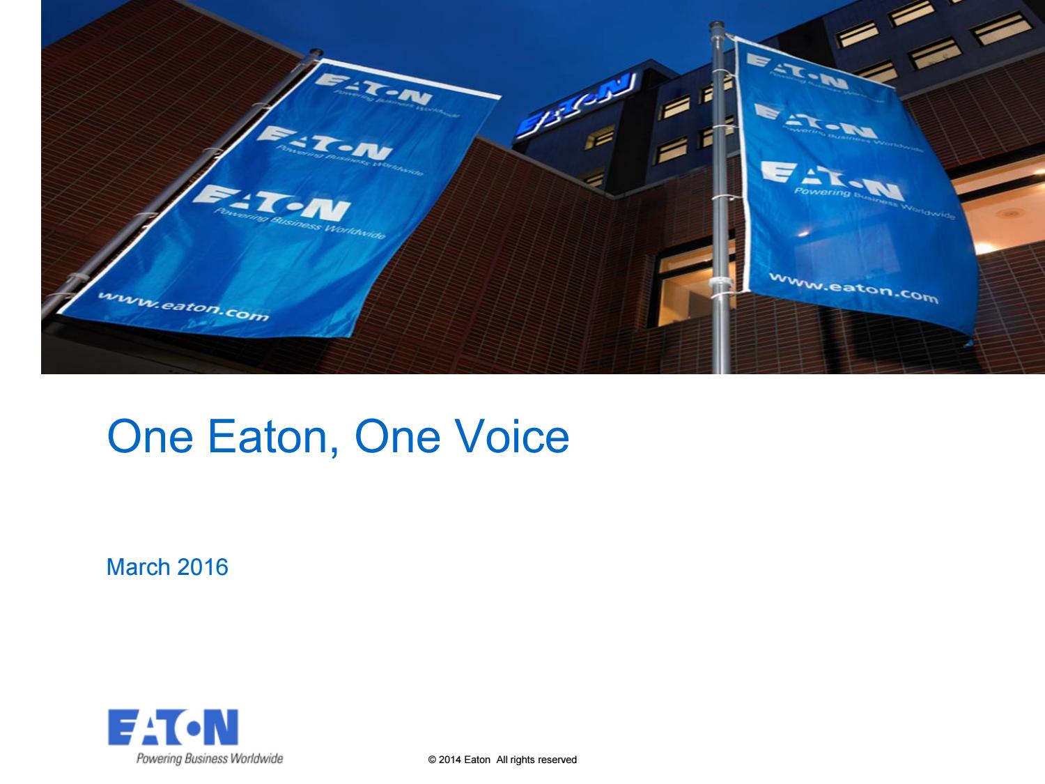 One eaton internal branding by tonibrowncommunications - Issuu
