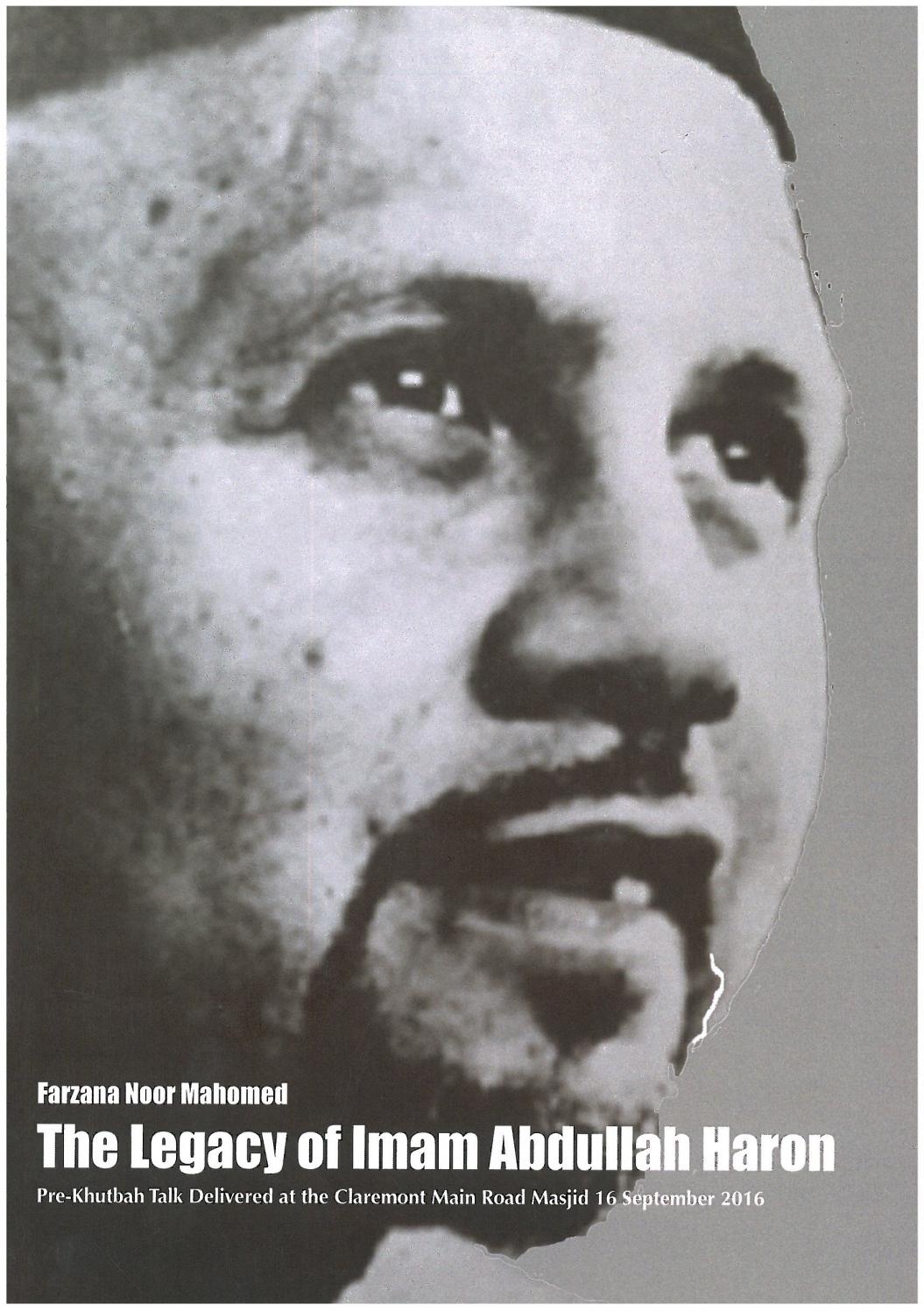 The Legacy of Imam Abdullah Haron by Lutfi Omar - Issuu