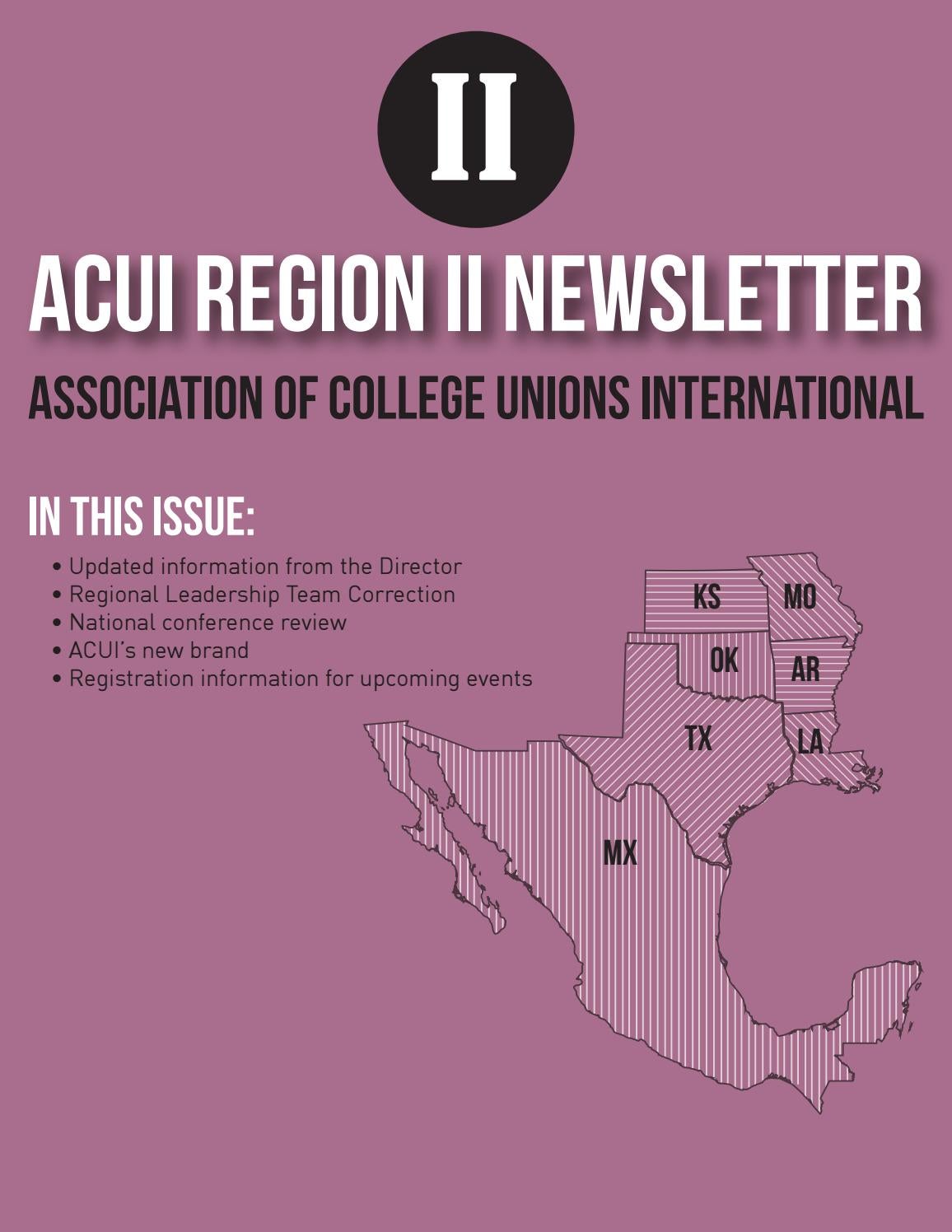 ACUI Region II April Newsletter by KU Memorial Union - Issuu