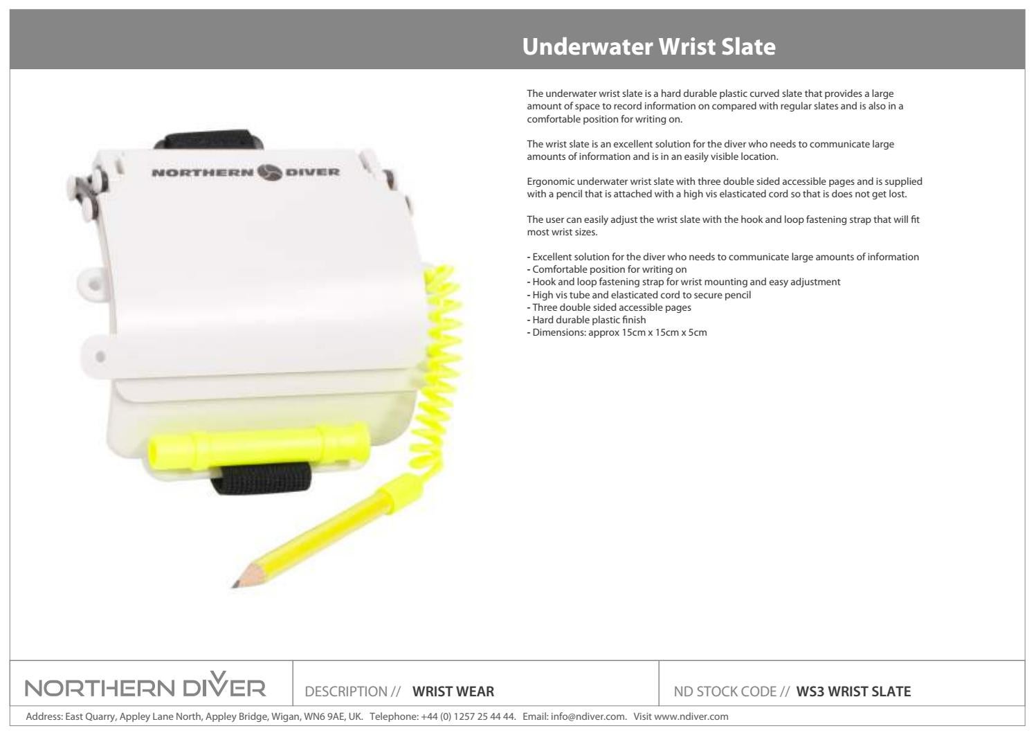 Wrist slate datasheet northern diver by Northern Diver UK - Issuu