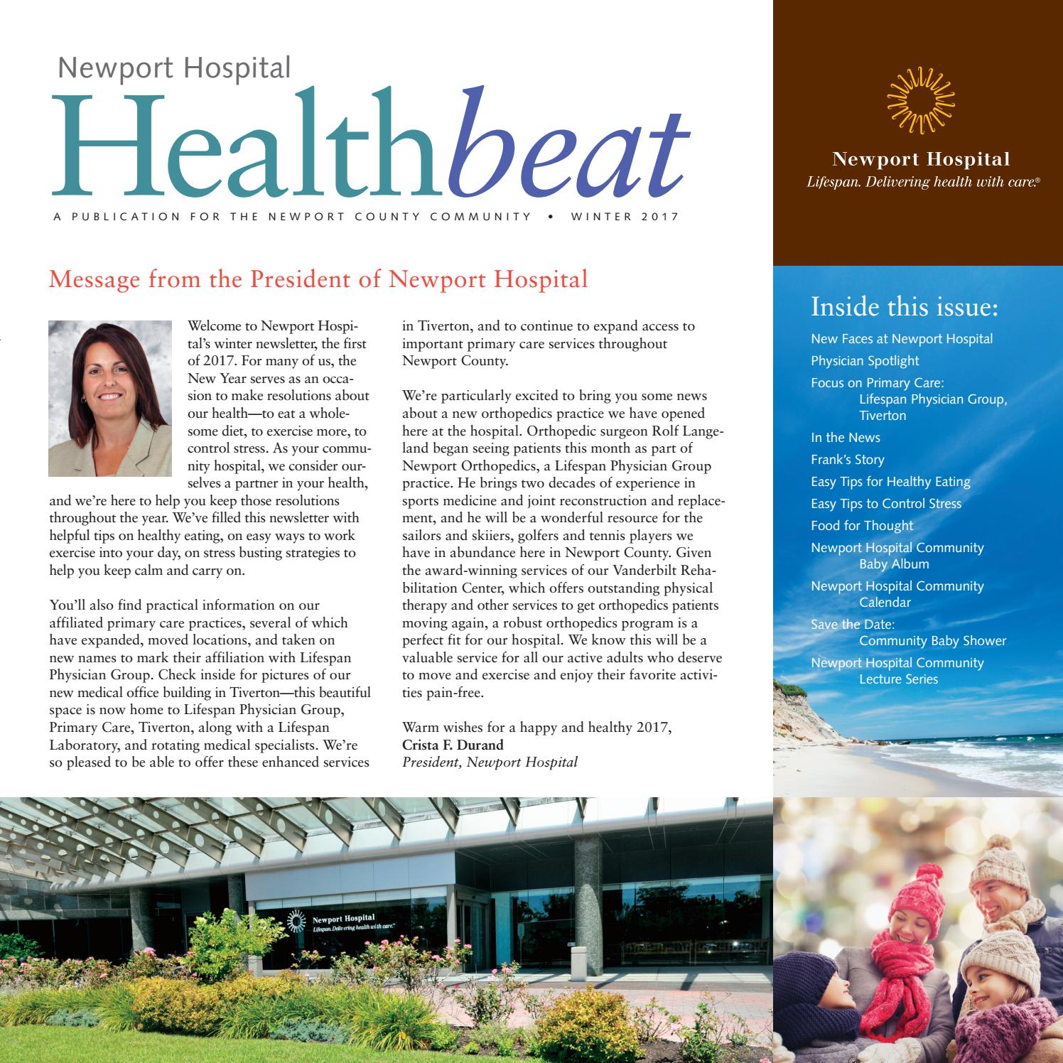 Newport Hospital Health Beat newsletter winter 2017 by Lifespan Health ...