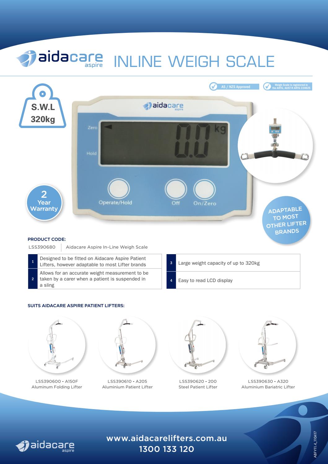 Aidacare Aspire Inline Weight Scale by Aidacare - Issuu