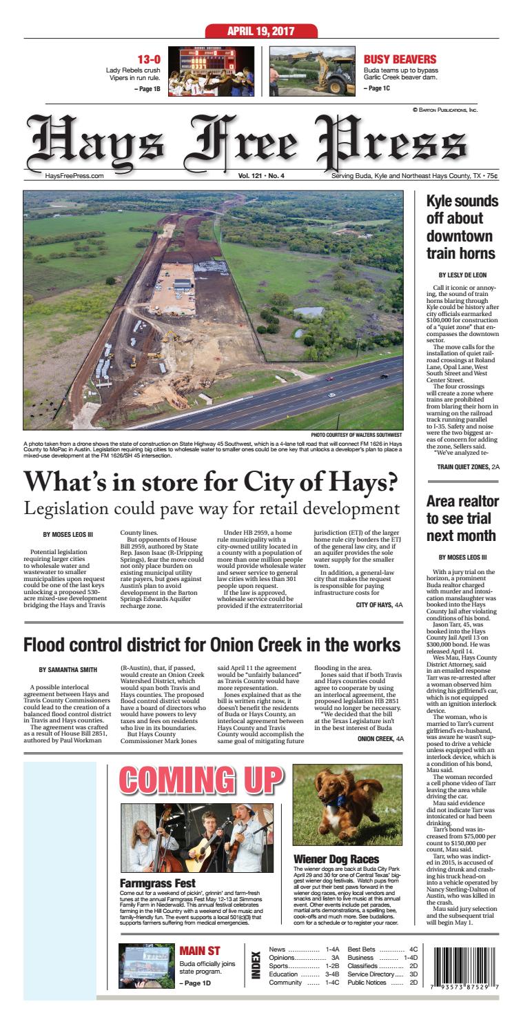 April 19, 2017 Hays Free Press by Hays Free Press/News-Dispatch - Issuu