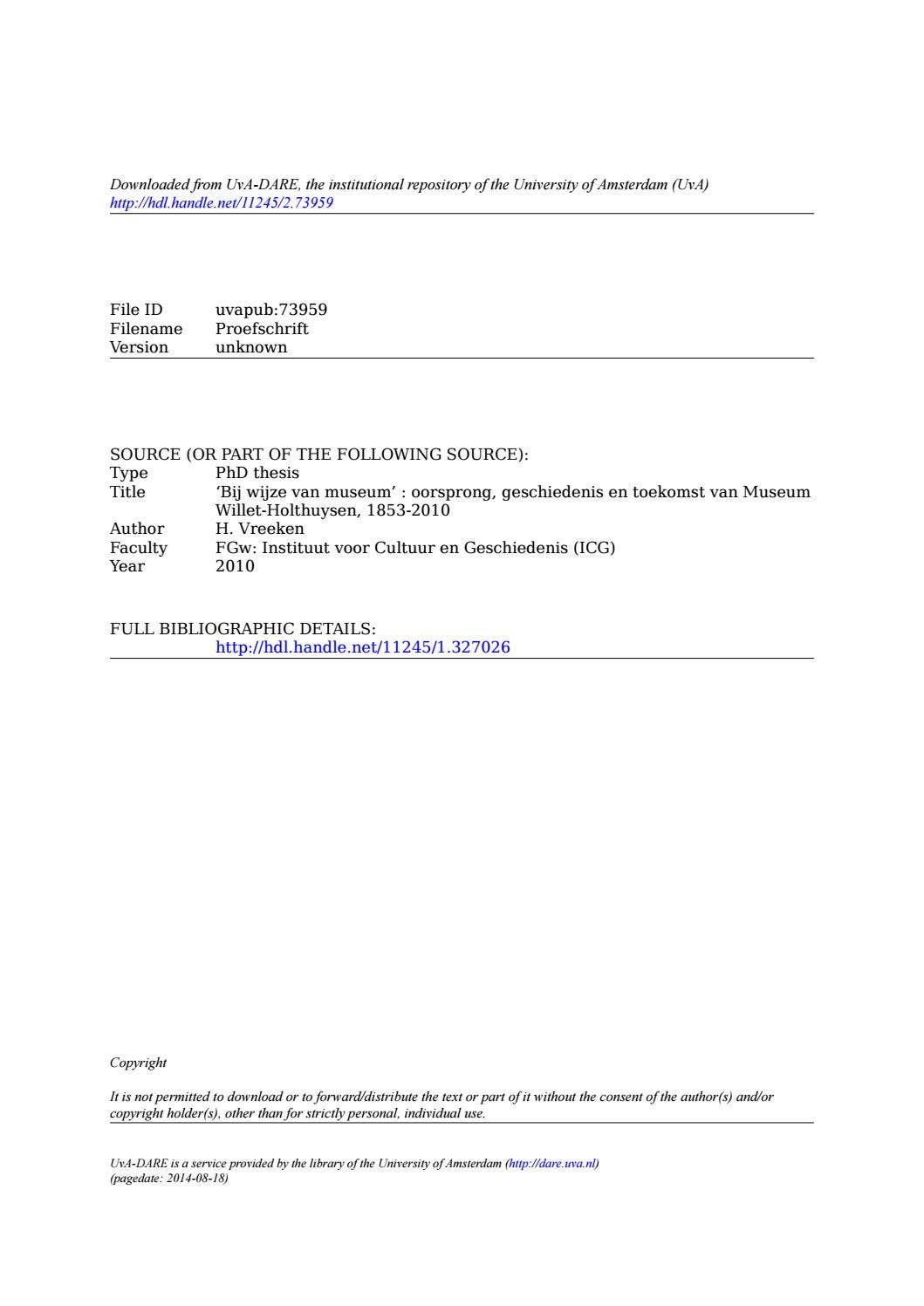 Bert Vreeken - Bij wijze van museum by Amsterdam Museum - Issuu