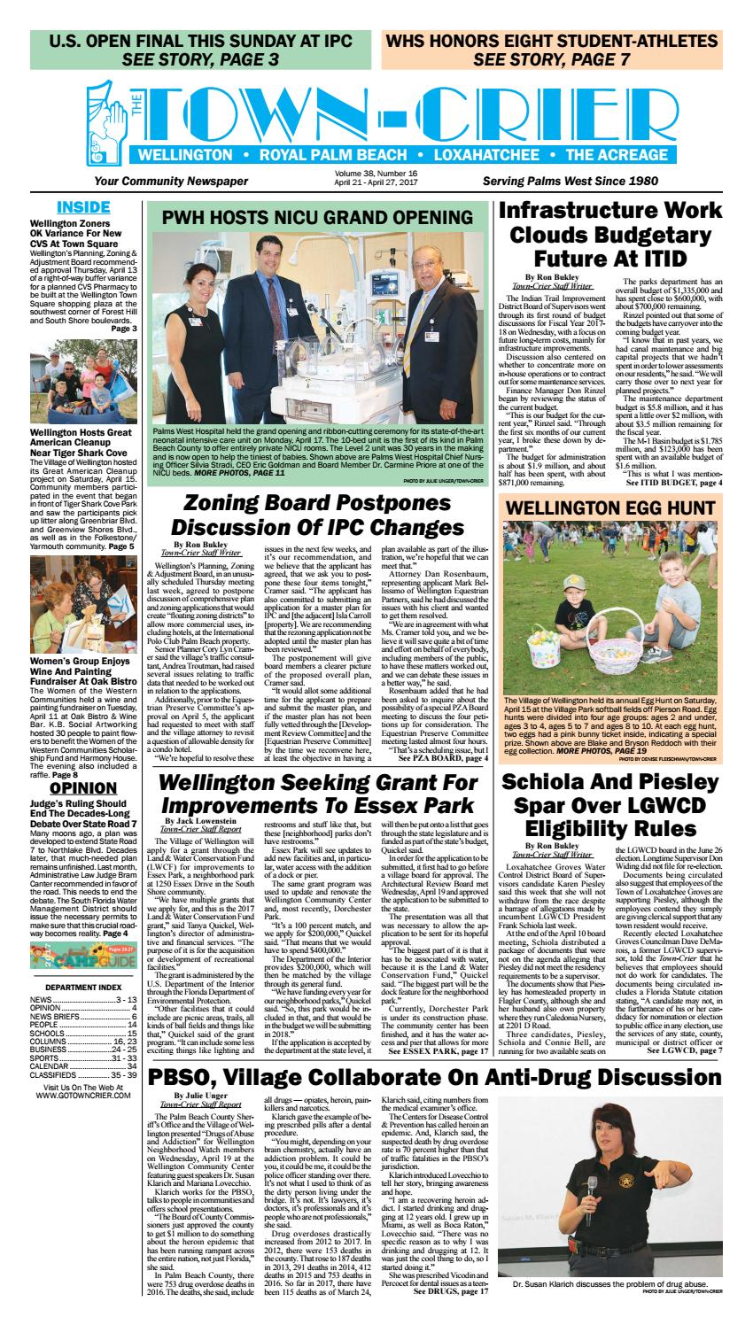 Town-Crier Newspaper April 21, 2017 by Wellington The Magazine LLC - Issuu