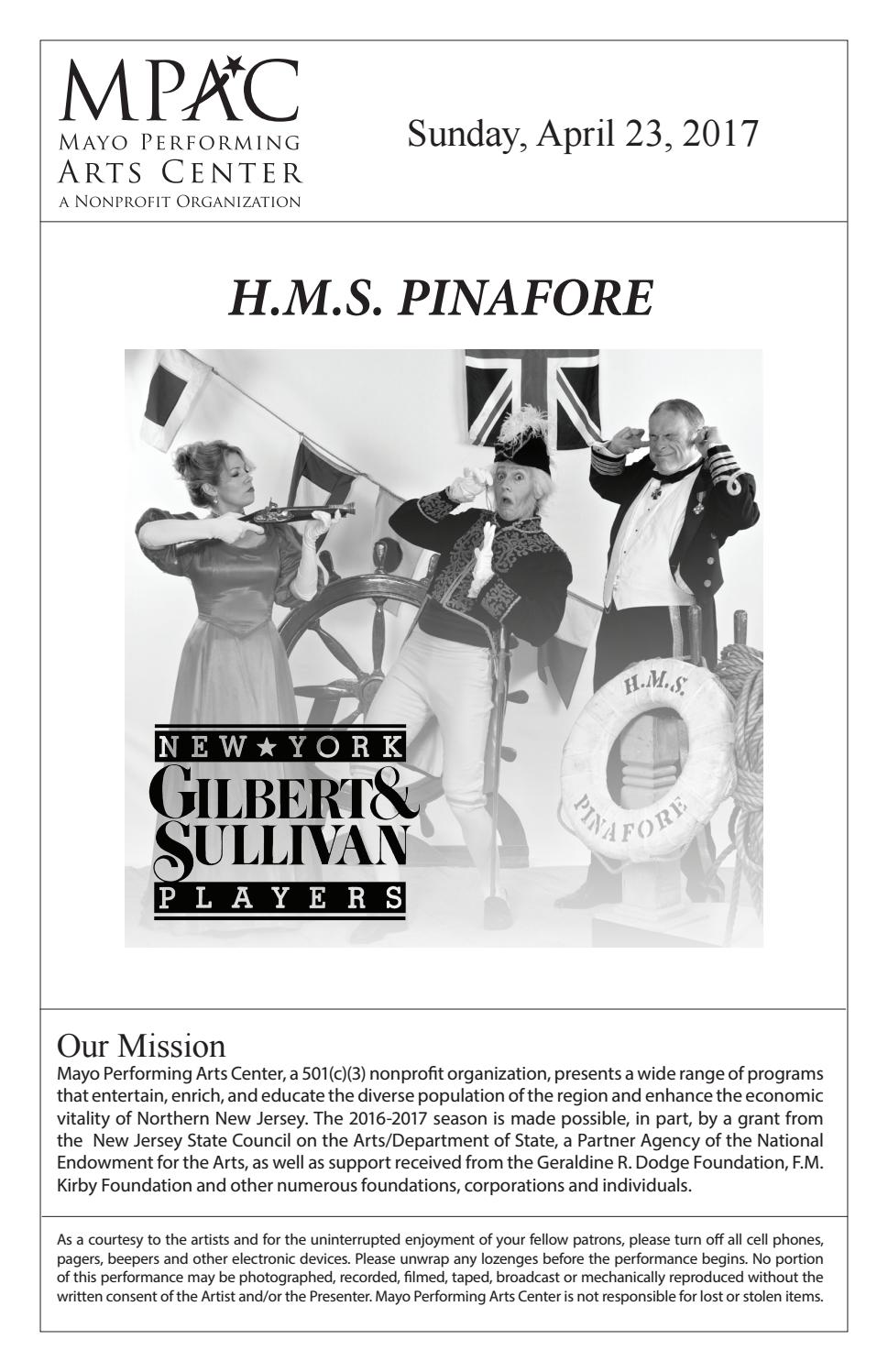 Program Book Insert - HMS Pinafore by Mayo Performing Arts Center - Issuu