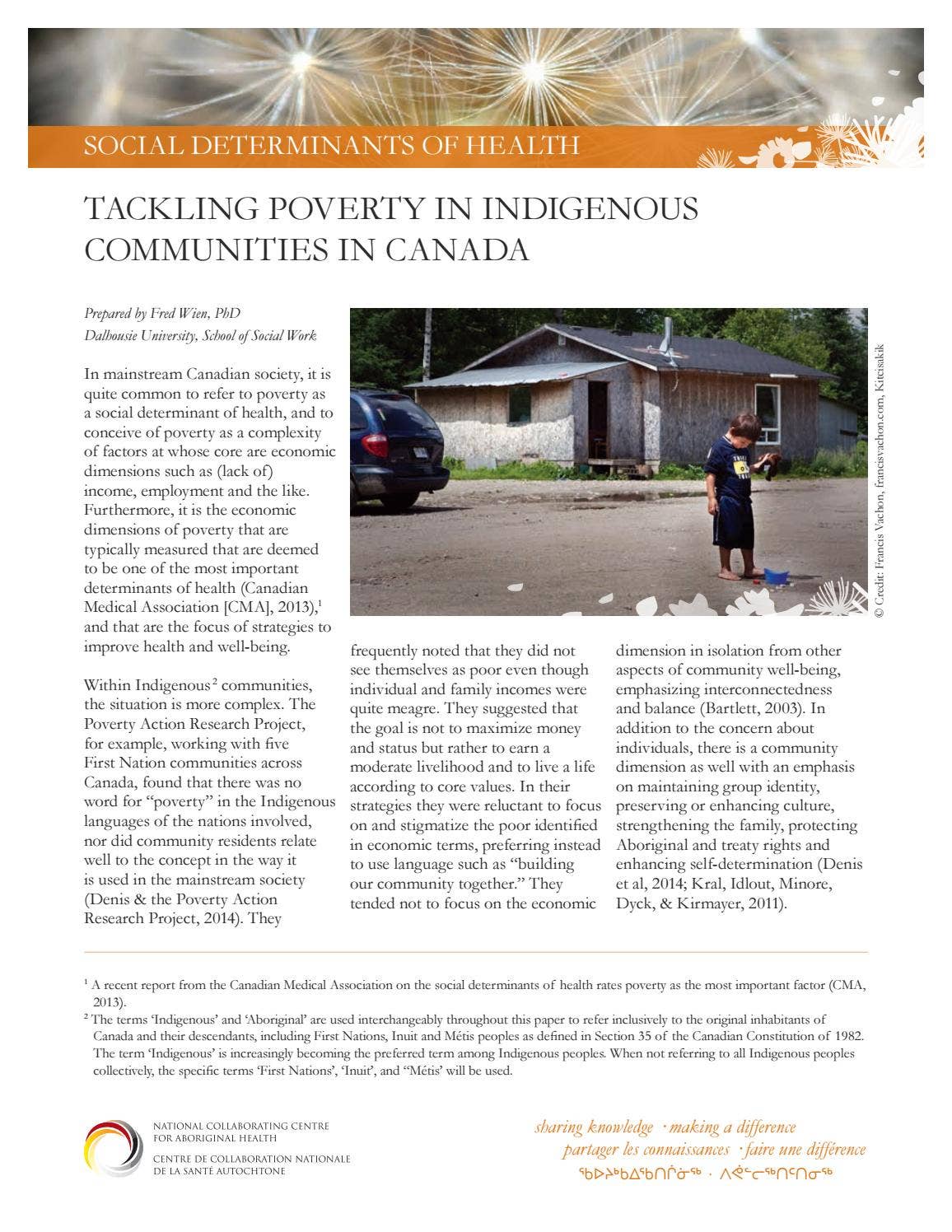 Tackling Poverty in Indigenous Communities in Canada by NCCIH-CCNSA - Issuu