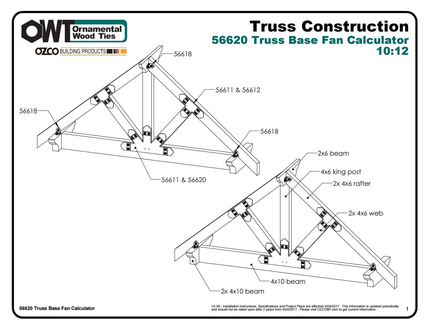 Truss Base Fan Calculator (56620) 10:12 by OZCO Building Products - Issuu