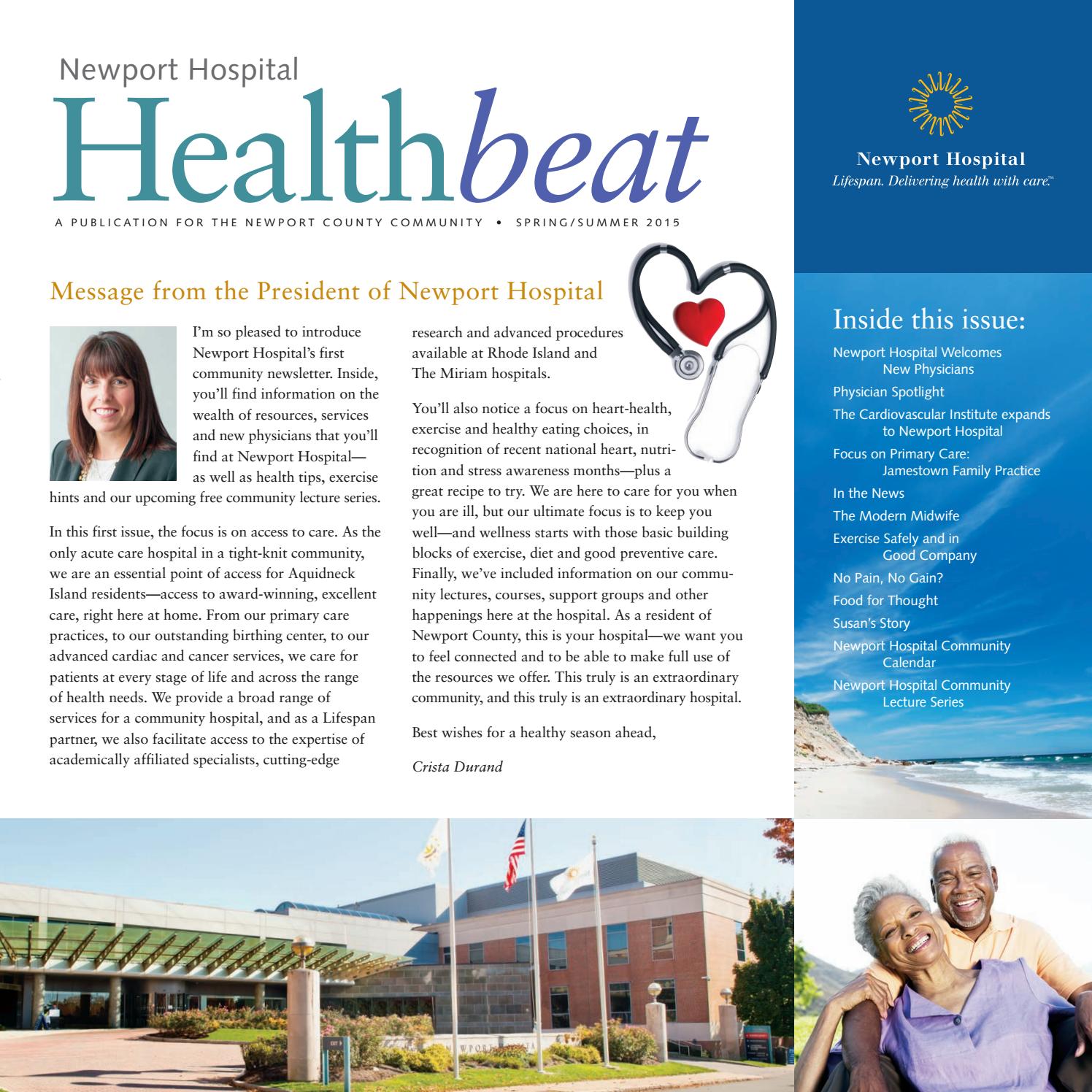 Newport Hospital's Healthbeat Newsletter: Summer 2015 by Lifespan ...