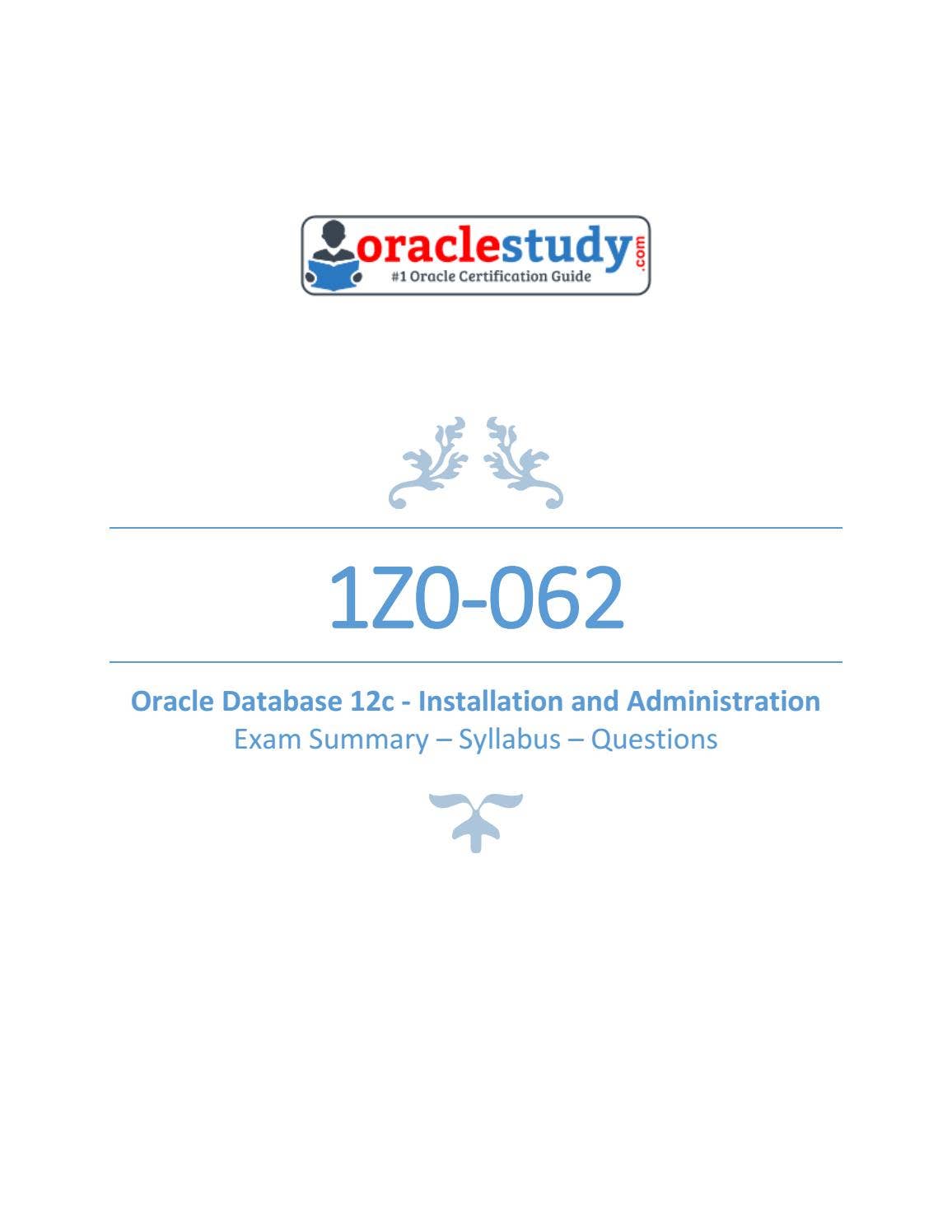 How To Prepare For 1z0 062 Exam On Oracle Database 12c By Alice Cooper Issuu