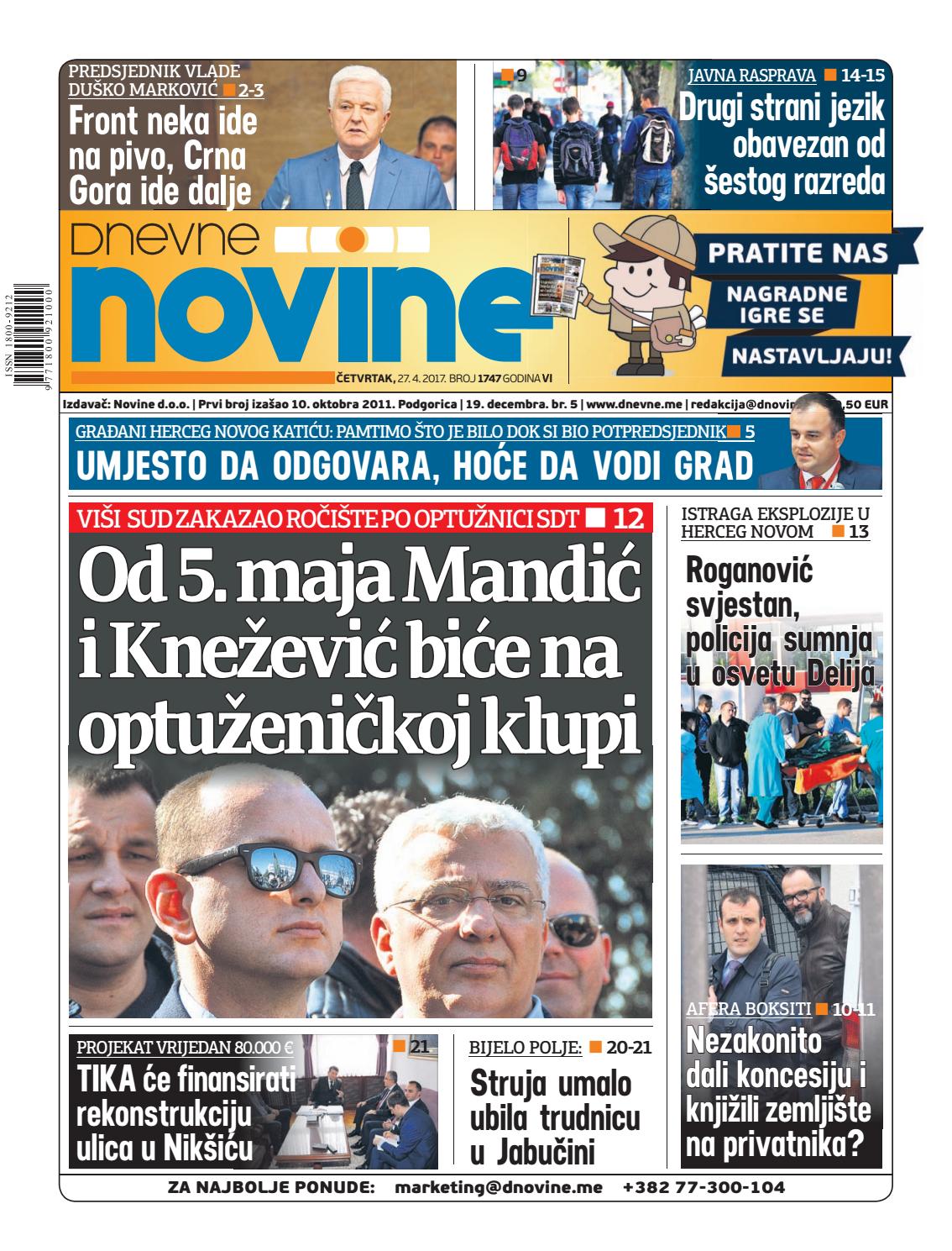 Dnevne novine 27. april 2017. by Dnevne Novine - Issuu