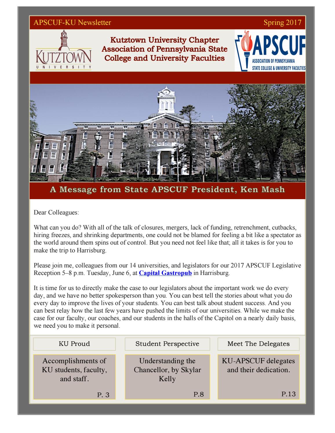 APSCUF-KU Newsletter: Spring 2017 by KU-APSCUF - Issuu