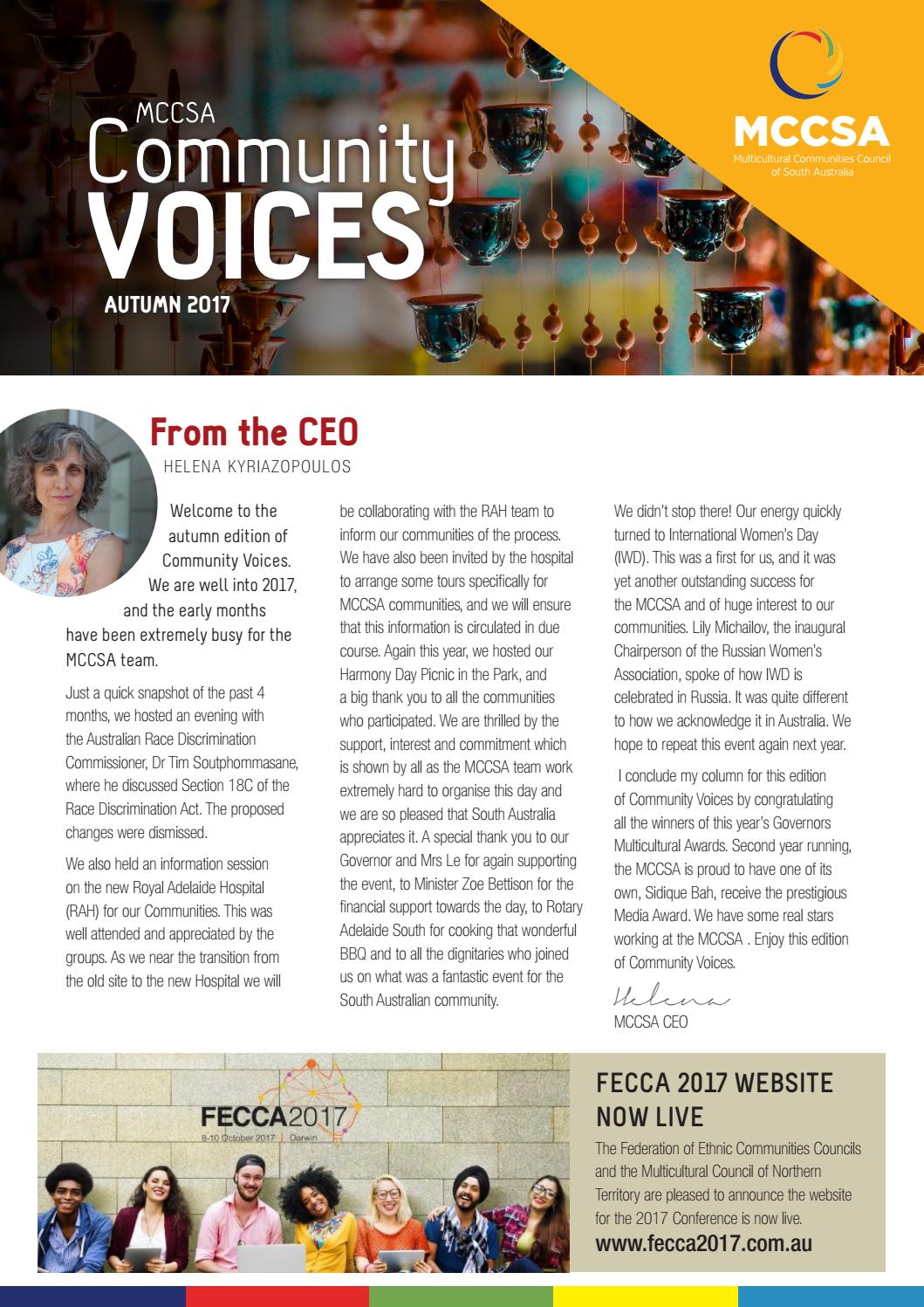 MCCSA Community Voices - Autumn 2017 by Multicultural Communities ...