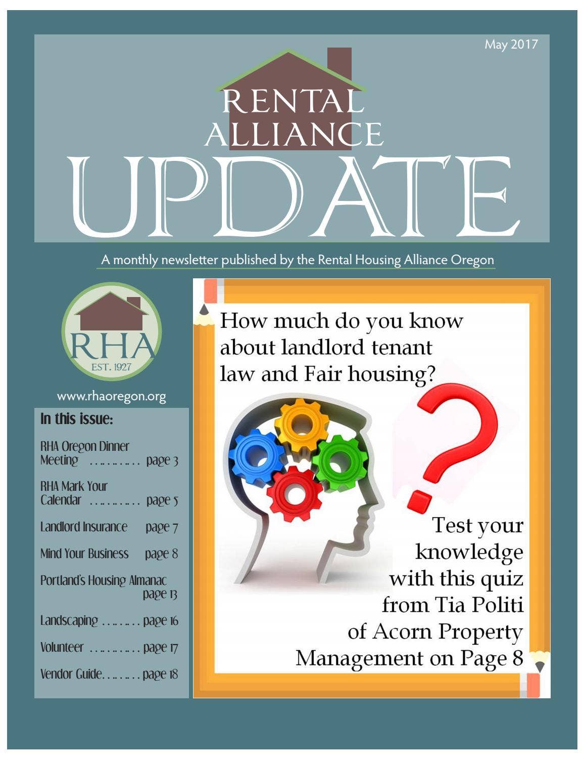 May 2017 RHA Oregon Update Newsletter by Cari Pierce - Issuu