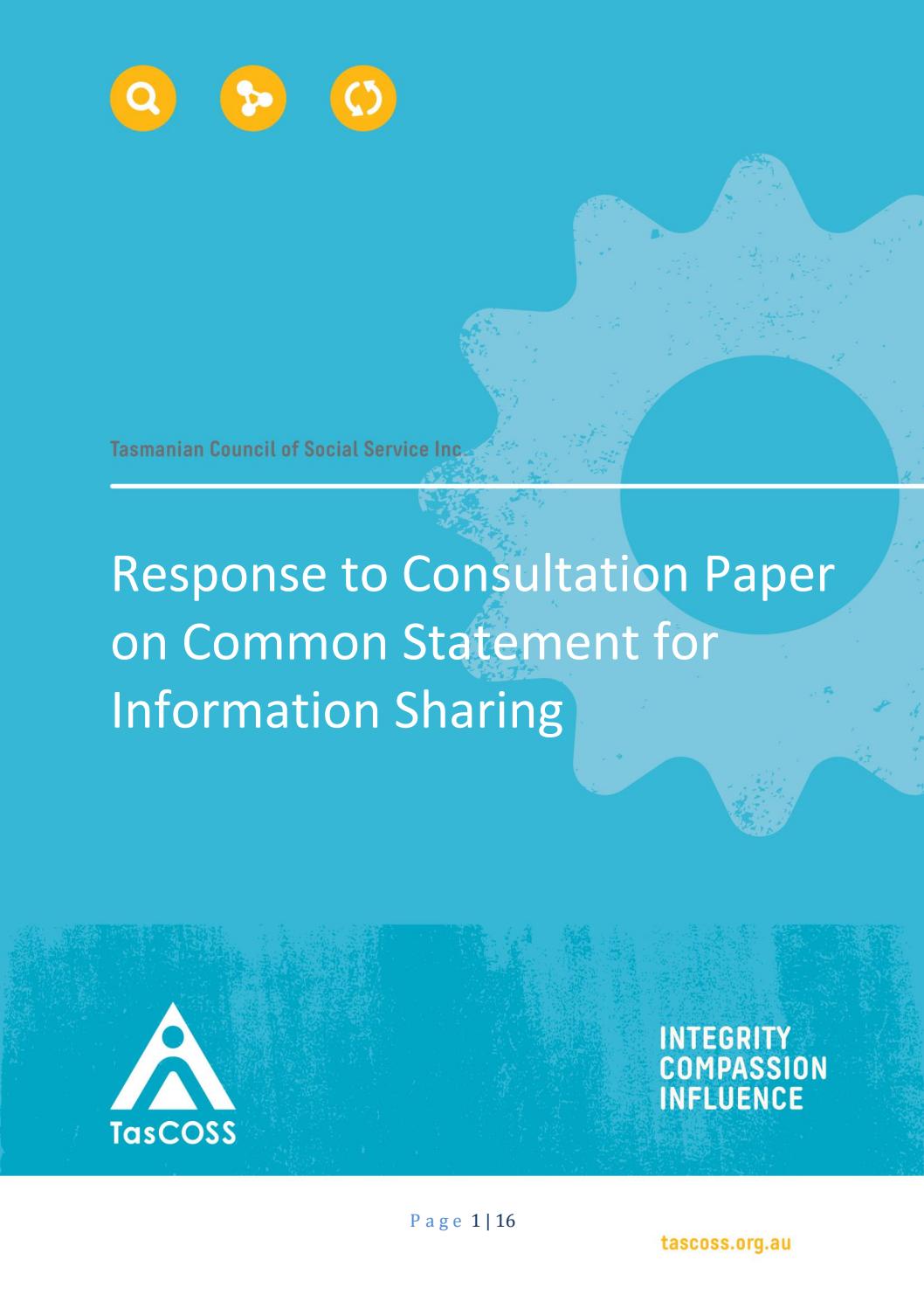 Response to Consultation Paper on Common Statement for Information ...