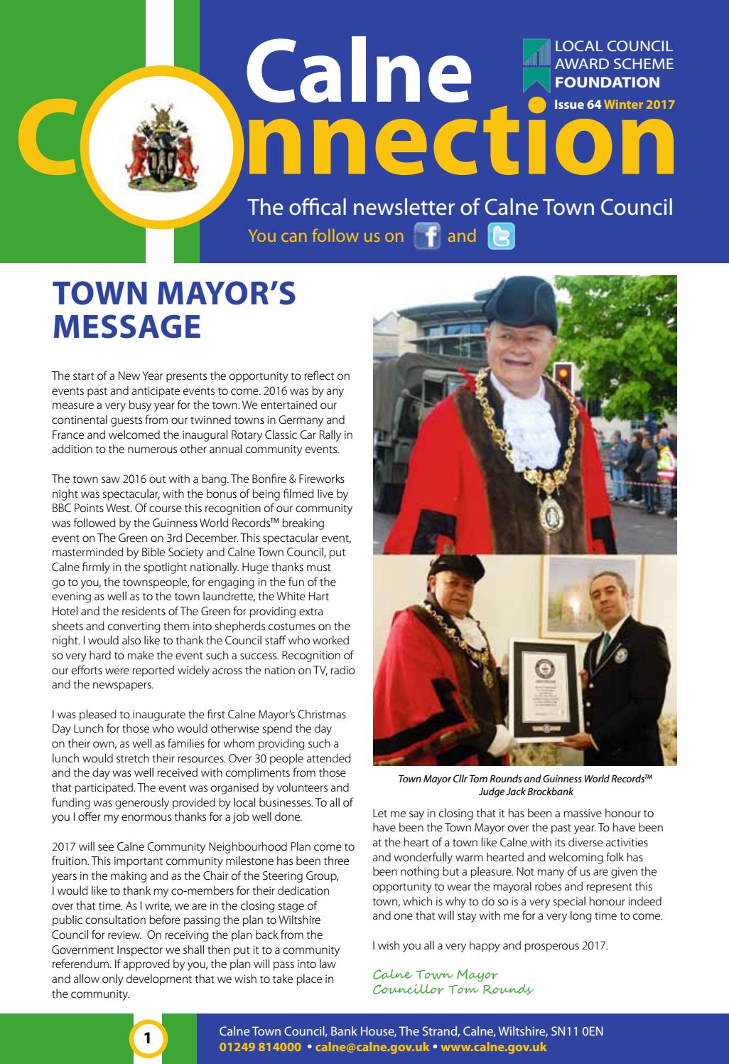 Calne Connection - Issue 64 Winter 2017 by Calne Town Council - Issuu