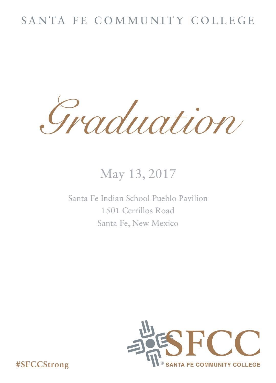 2017 SFCC Graduation Program by Santa Fe Community College - Issuu