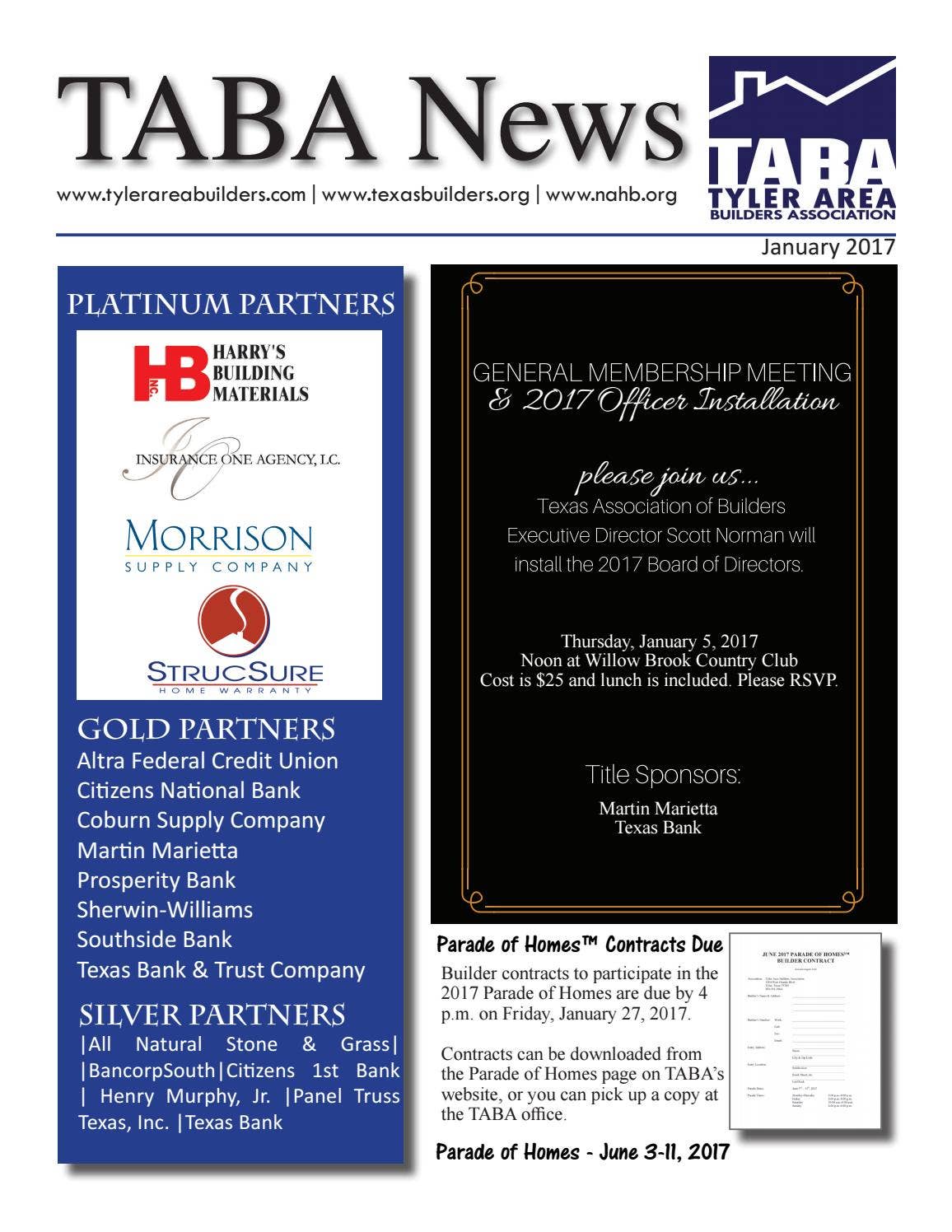 January 2017 Newsletter by Tyler Area Builders Association - Issuu
