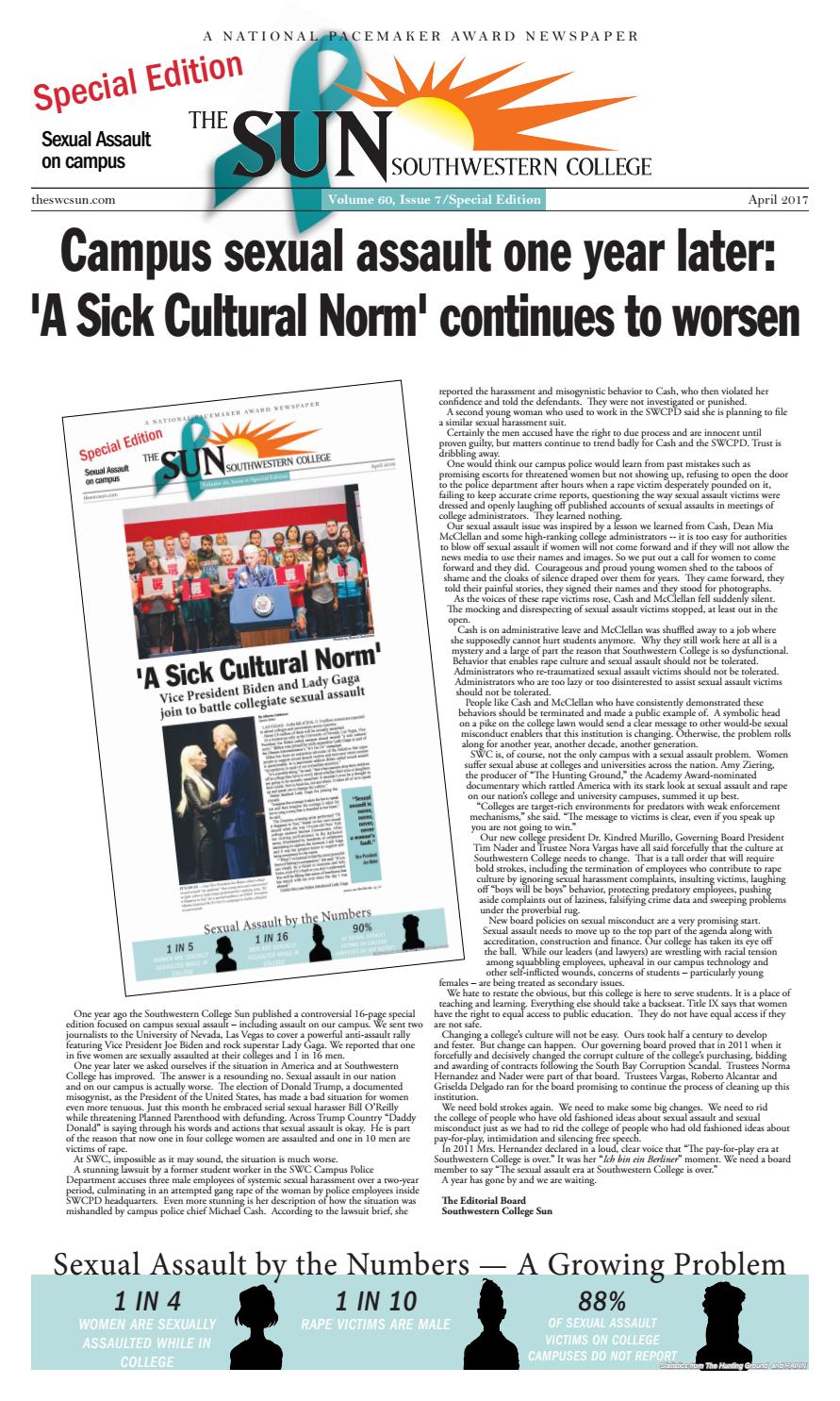 The Sun, Vol 60. Sexual Assault Special Editon by Southwestern College ...