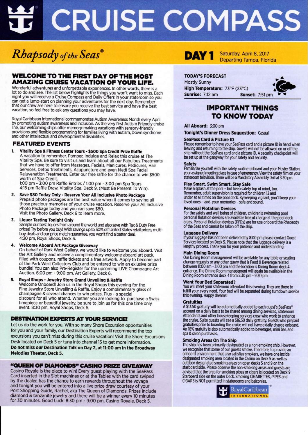 Rhapsody of the Seas 7-night Western Caribbean Cruise Compass - April 8 ...