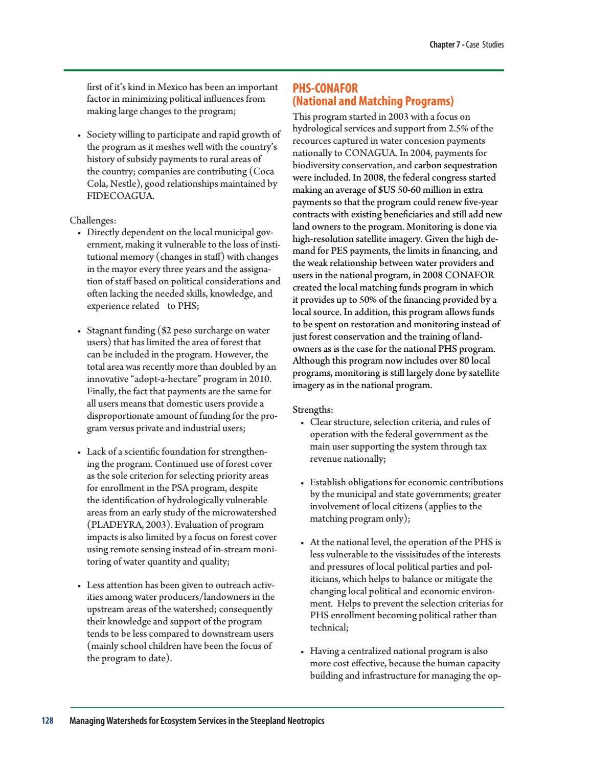 Managing watersheds for ecosystem services in the steepland neotropics ...