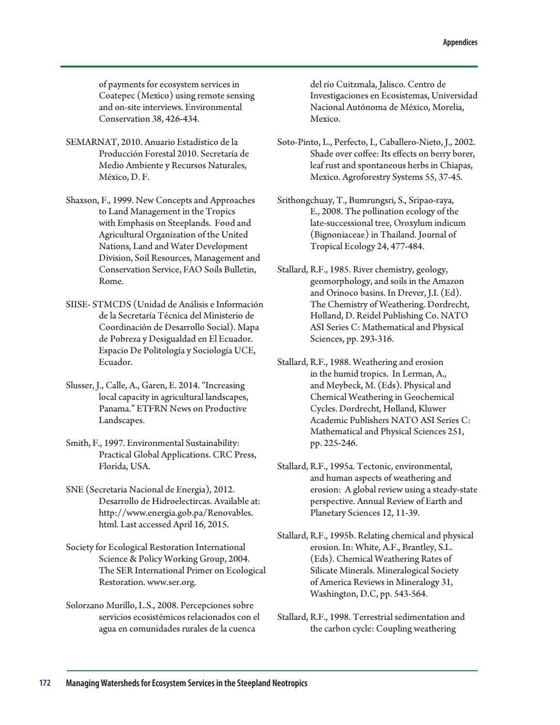 Managing watersheds for ecosystem services in the steepland neotropics ...