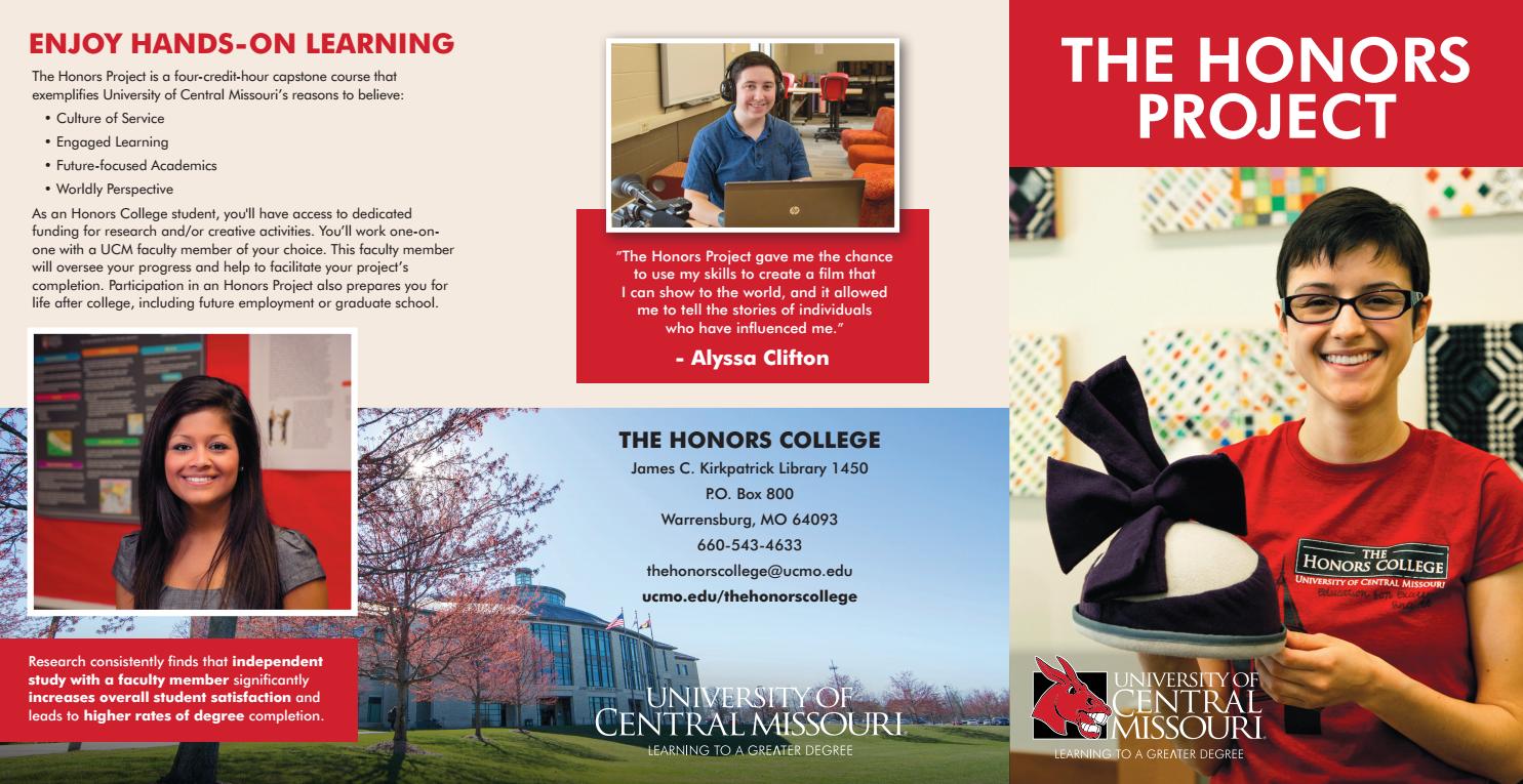 UCM | The Honors College Project Brochure by University of Central ...