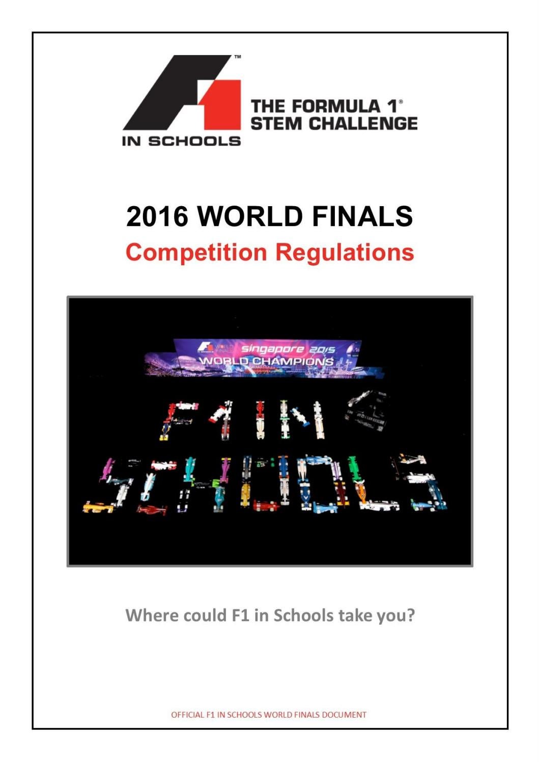 F1 in schools world finals 2016 competition regulations by F1 In ...
