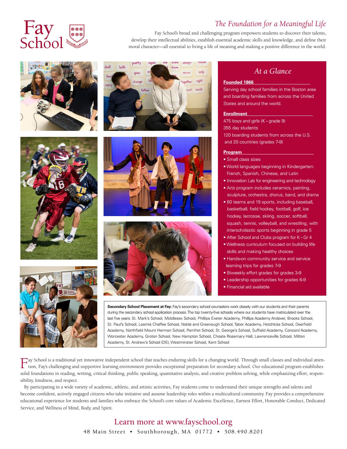 About Fay School by Fay School - Issuu