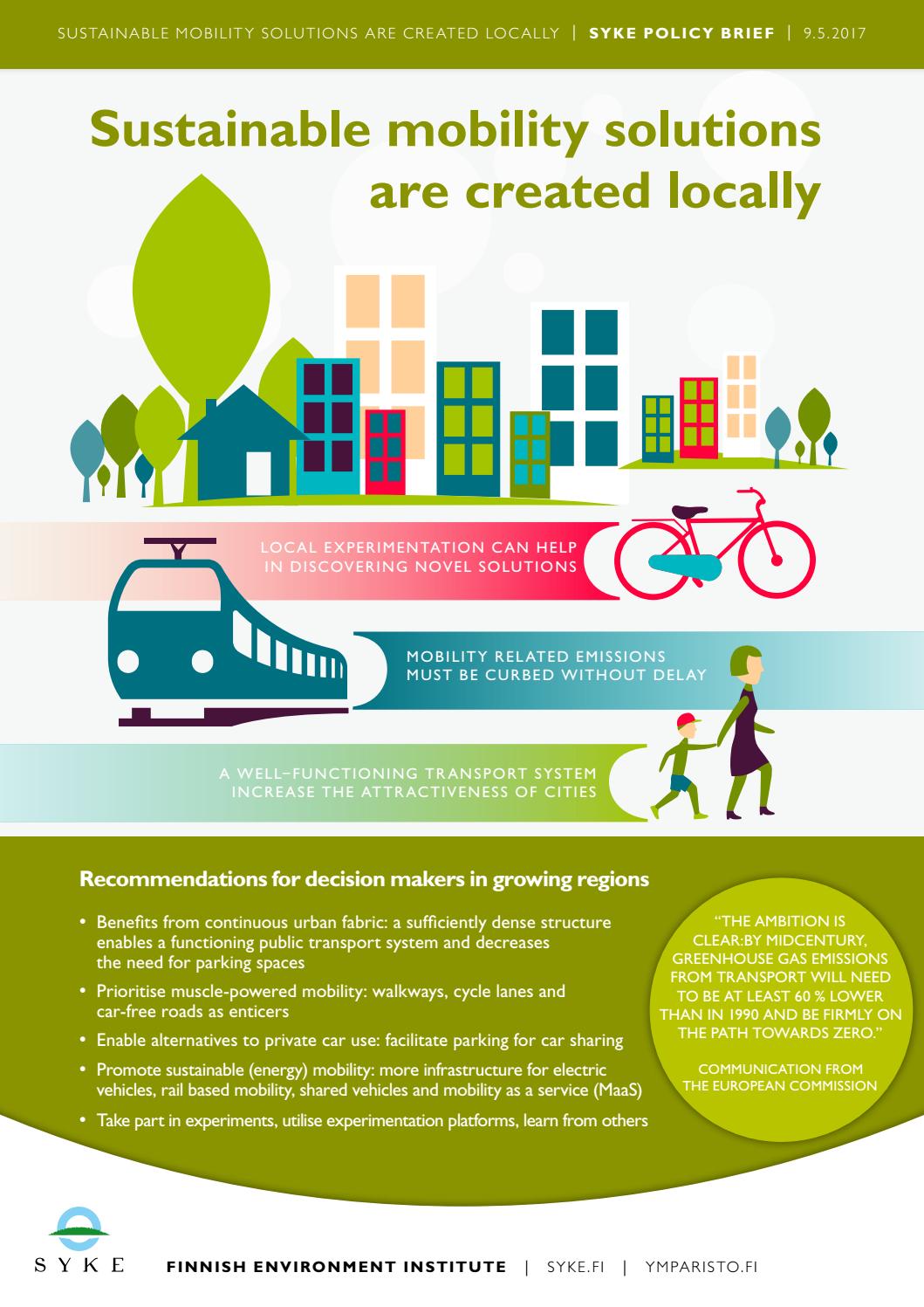 Sustainable mobility solutions are created locally by Suomen ...